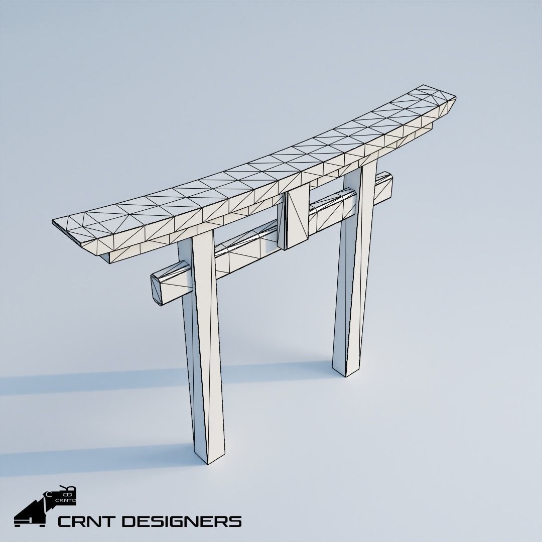 3D model Japanese Gate Torii Low Poly PBR 3D Model VR / AR / low-poly ...