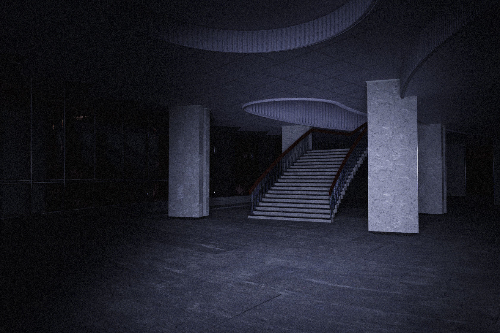 Liminal Space Soviet Circus brutalism architecture scene 3D model ...