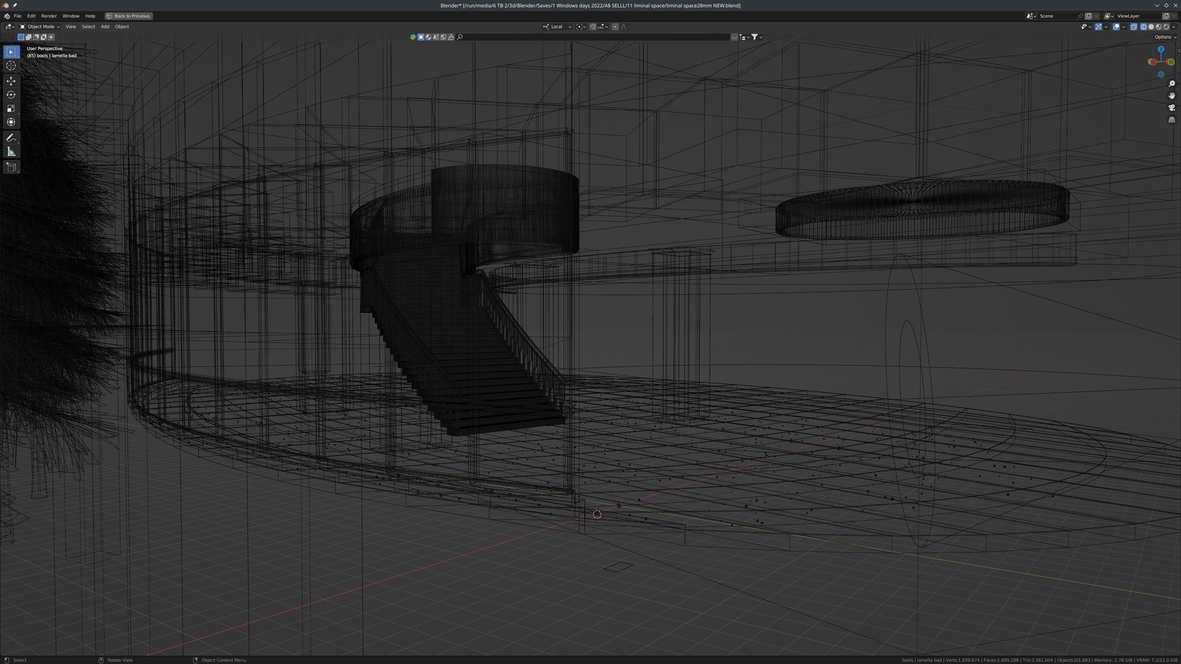 Liminal Space Soviet Circus brutalism architecture scene 3D model ...