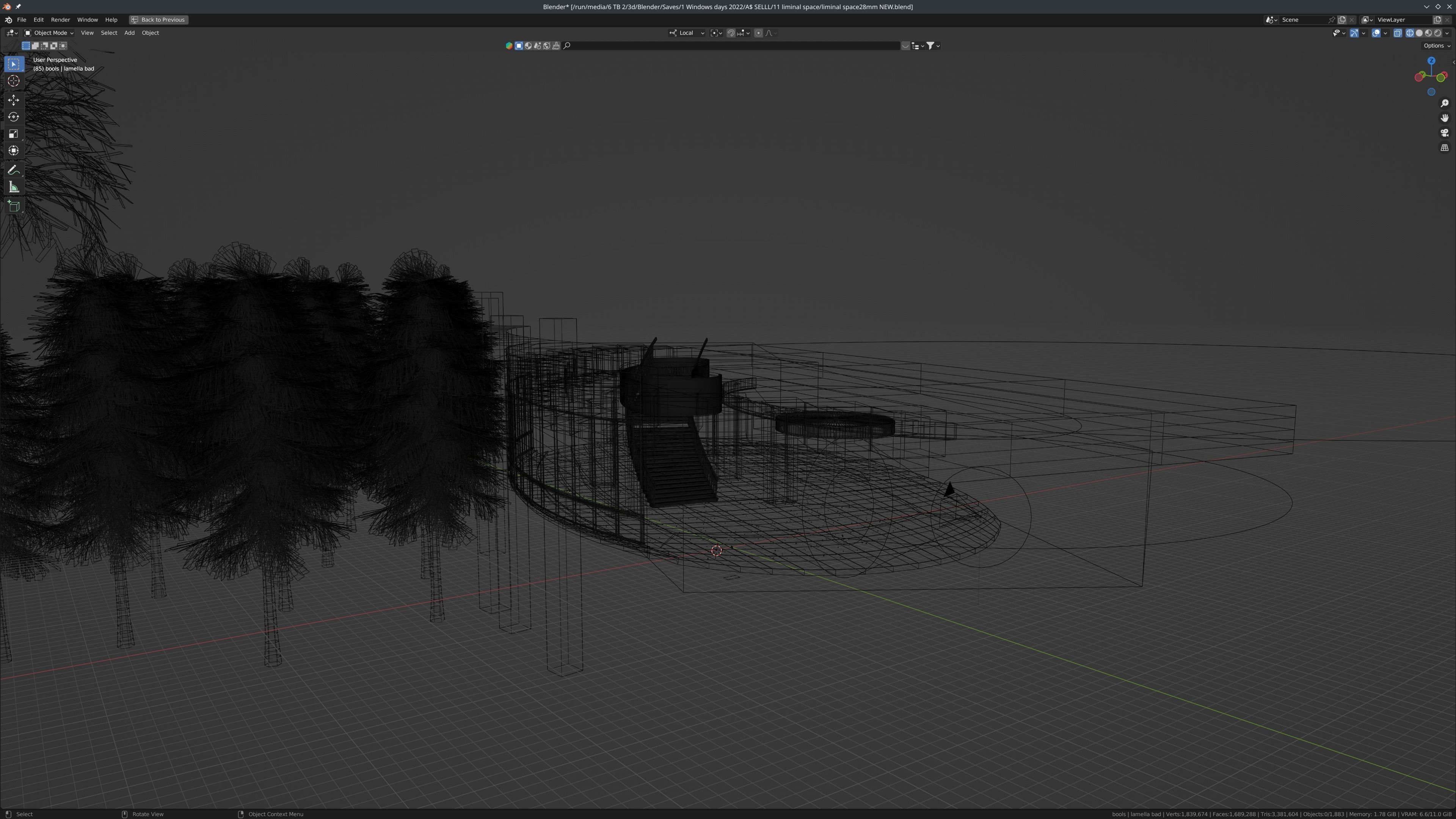 Liminal Space Soviet Circus brutalism architecture scene 3D model ...