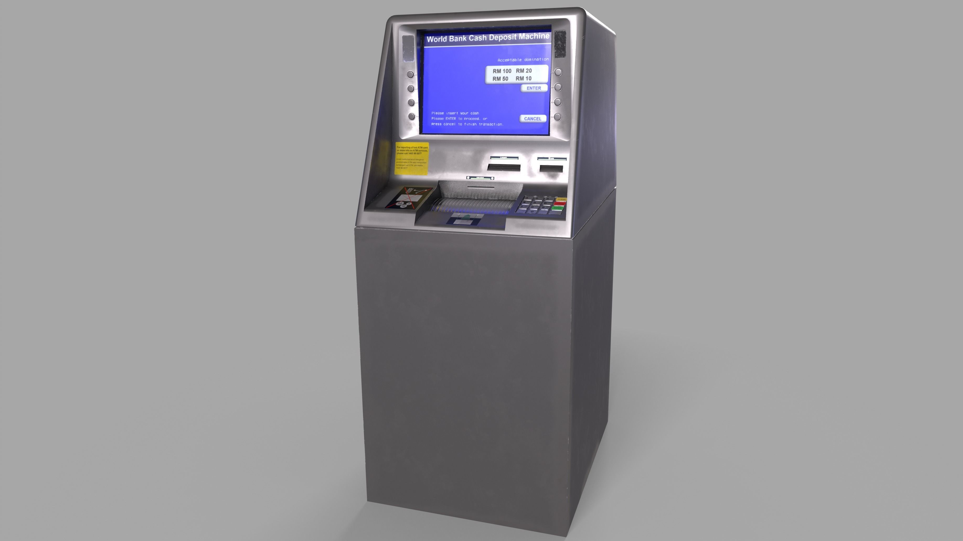 3D model Cash Deposit Machine CDM VR / AR / low-poly | CGTrader