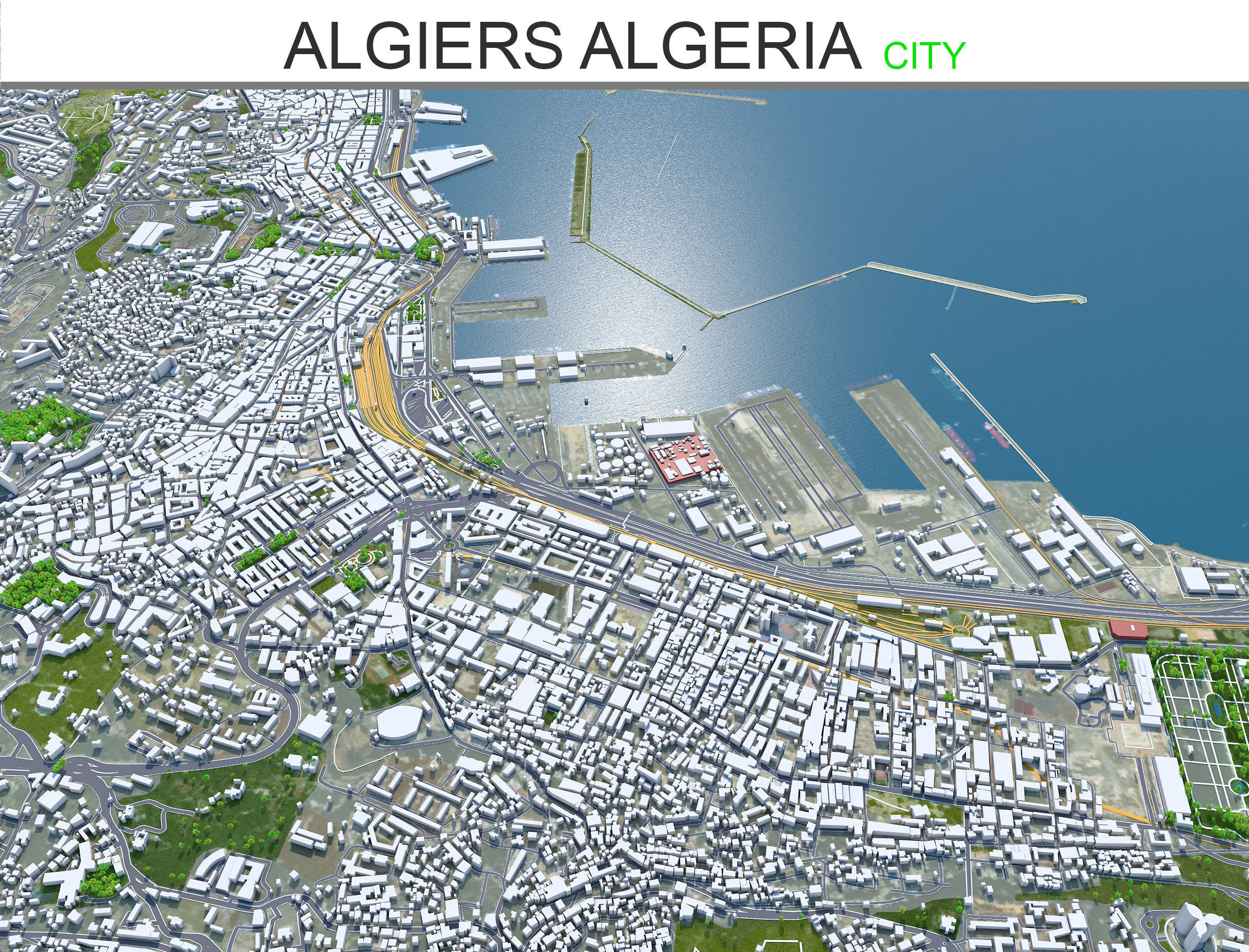 3D model Algiers Algeria 60km VR / AR / low-poly | CGTrader