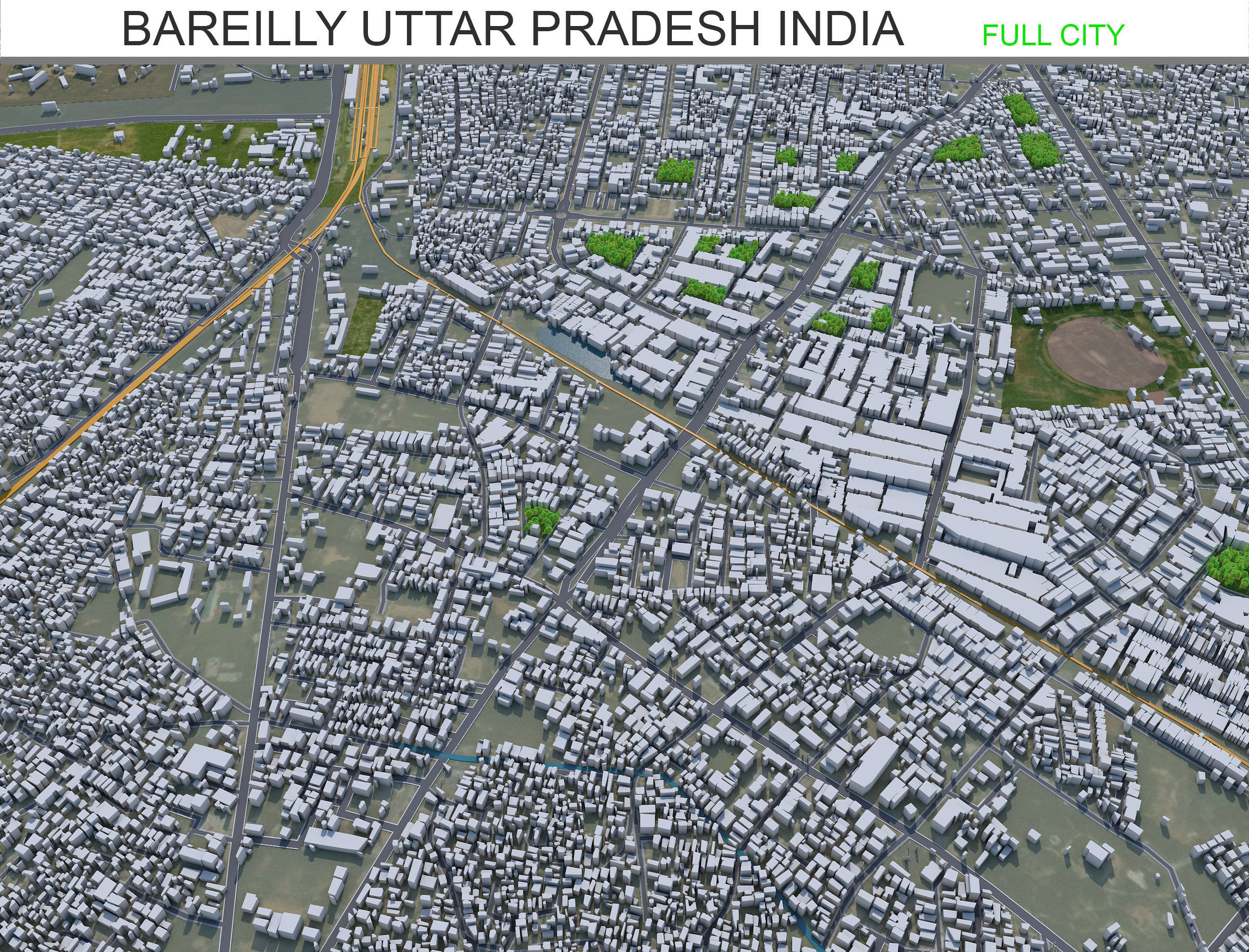 3D model Bareilly Uttar Pradesh India 25km AI VR / AR / low-poly | CGTrader