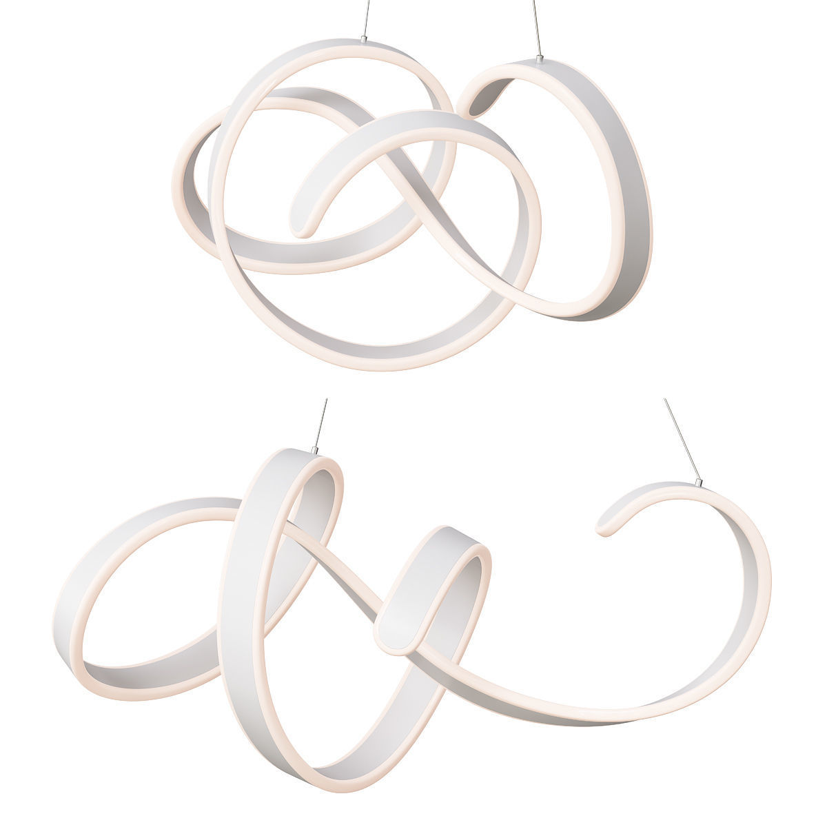 Spiral LED Wave Ceiling 3D model | CGTrader