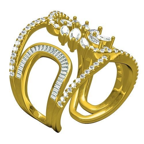 Beautiful Diamond Charm Ring 3D model 3D printable | CGTrader