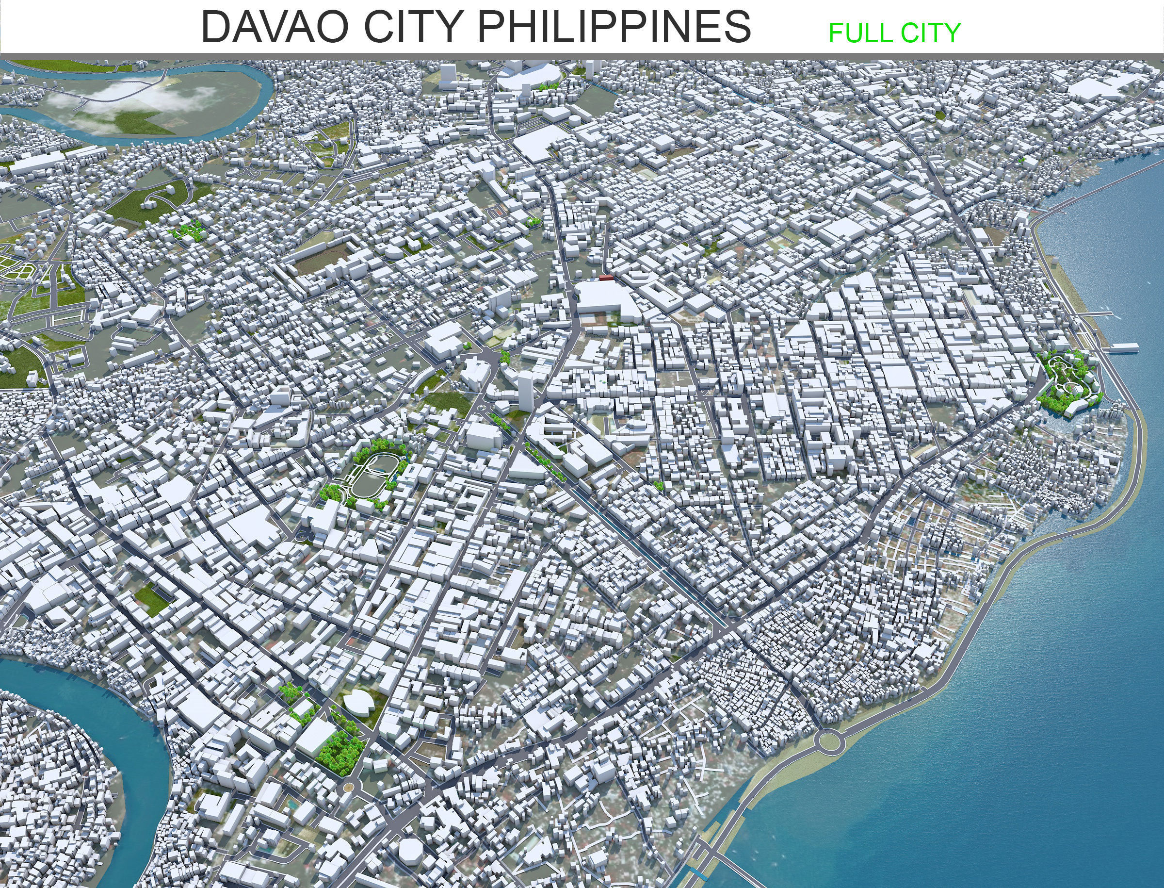 3D model Davao City Philippines 40km VR / AR / low-poly | CGTrader