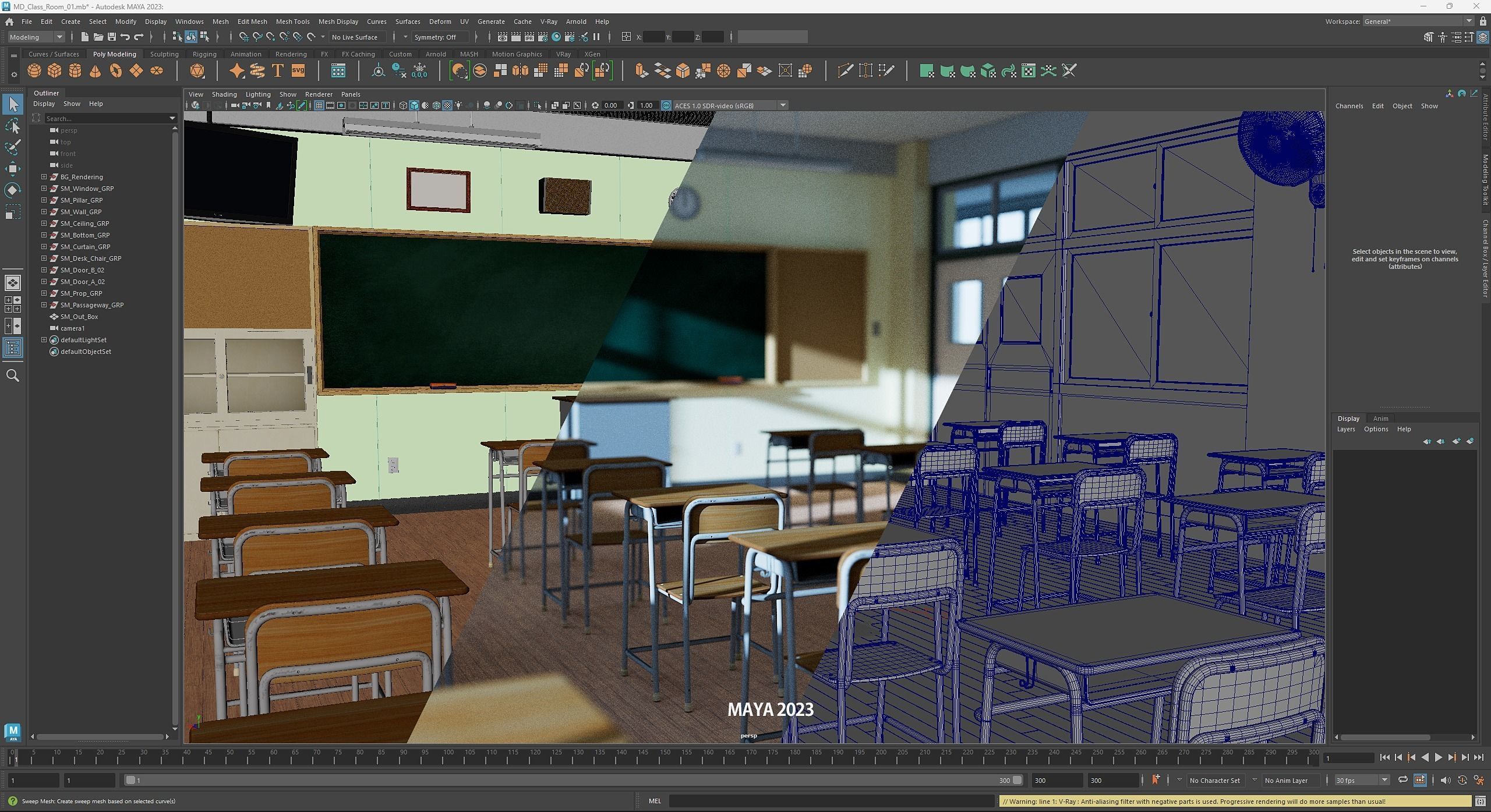 3D model Classroom VR / AR / low-poly | CGTrader