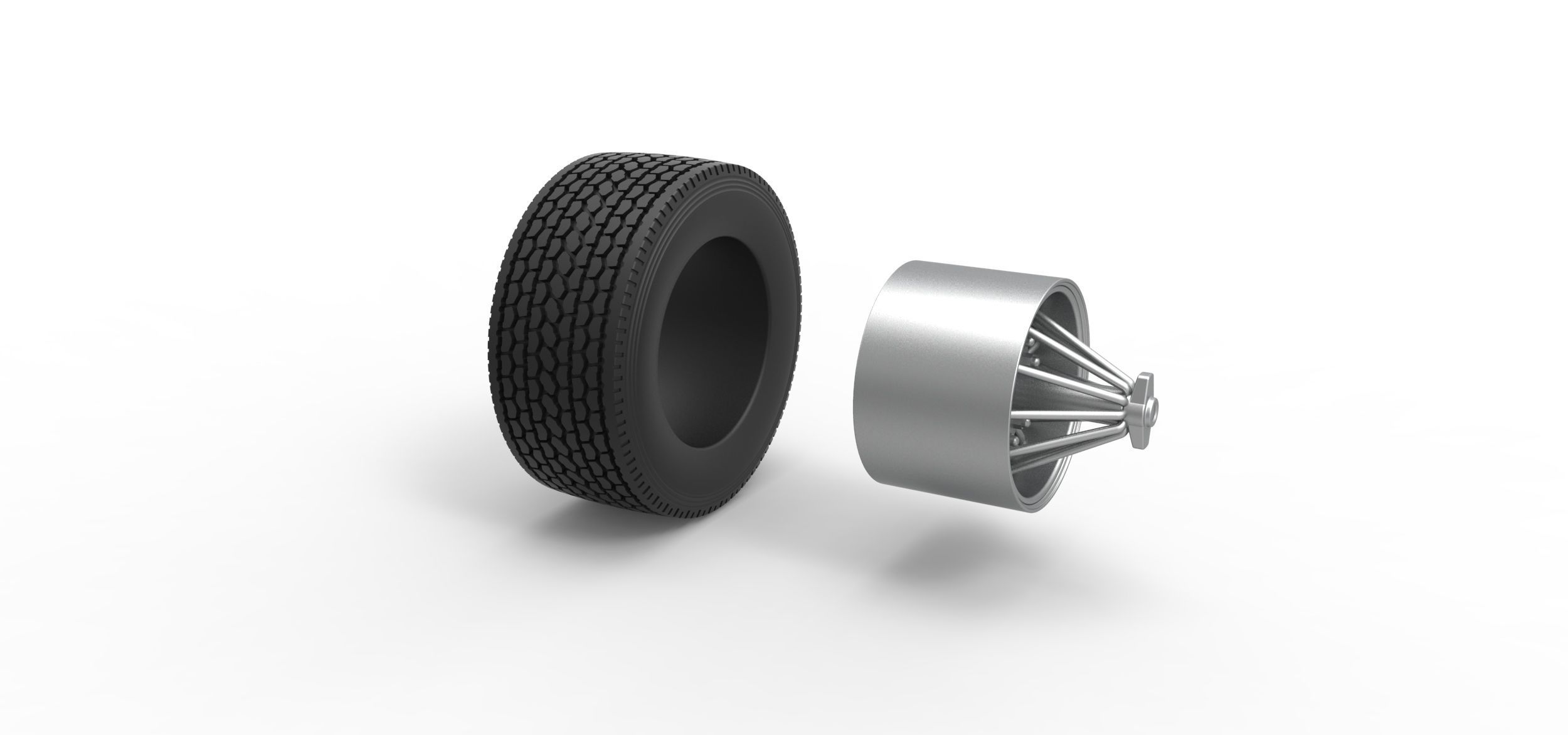 Super single custom Slab wheel of semi truck Scale 1 to 25 3D model 3D ...