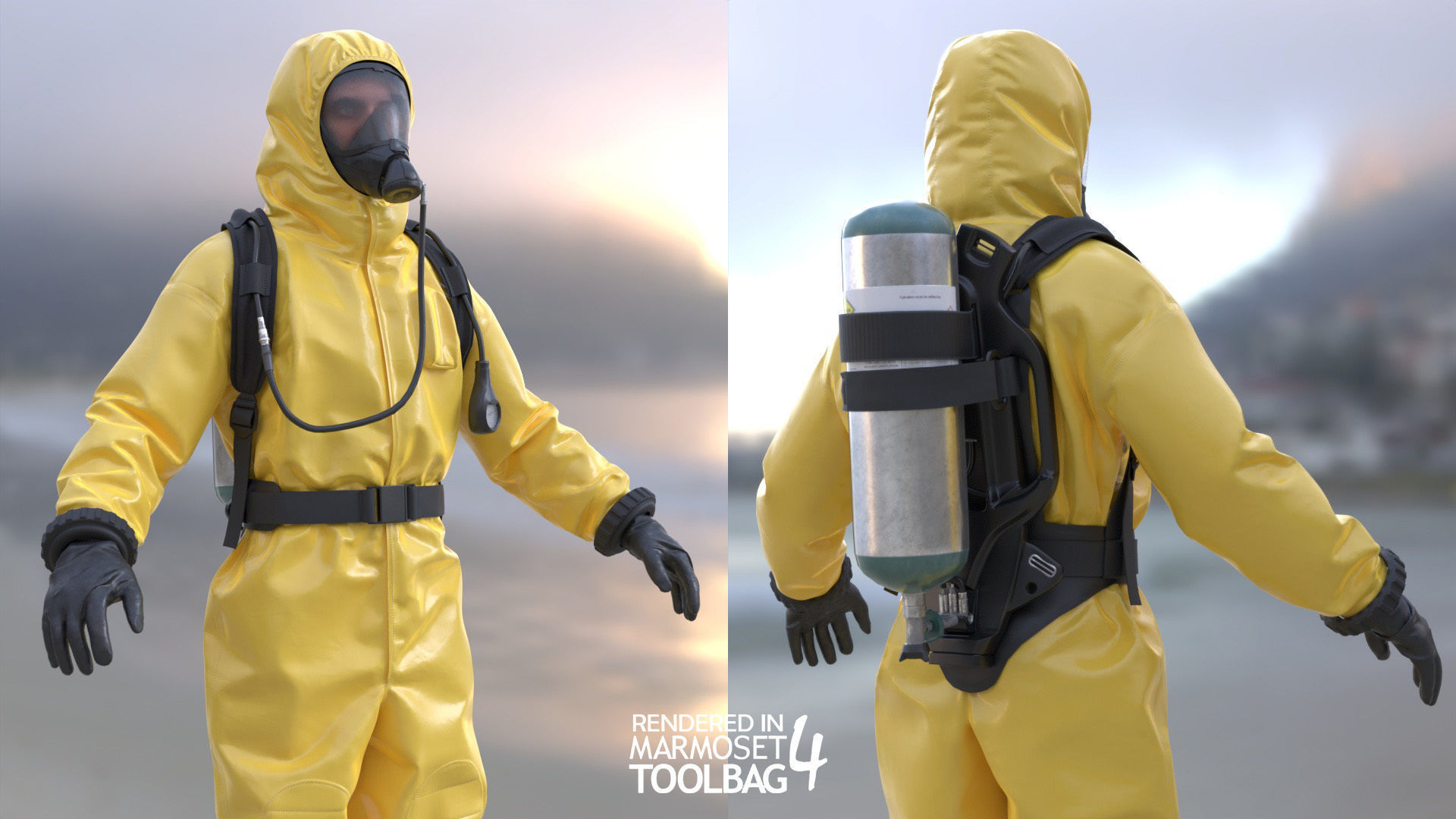 3D model Man - Protective Suit - Modular - Rigged VR / AR / low-poly ...