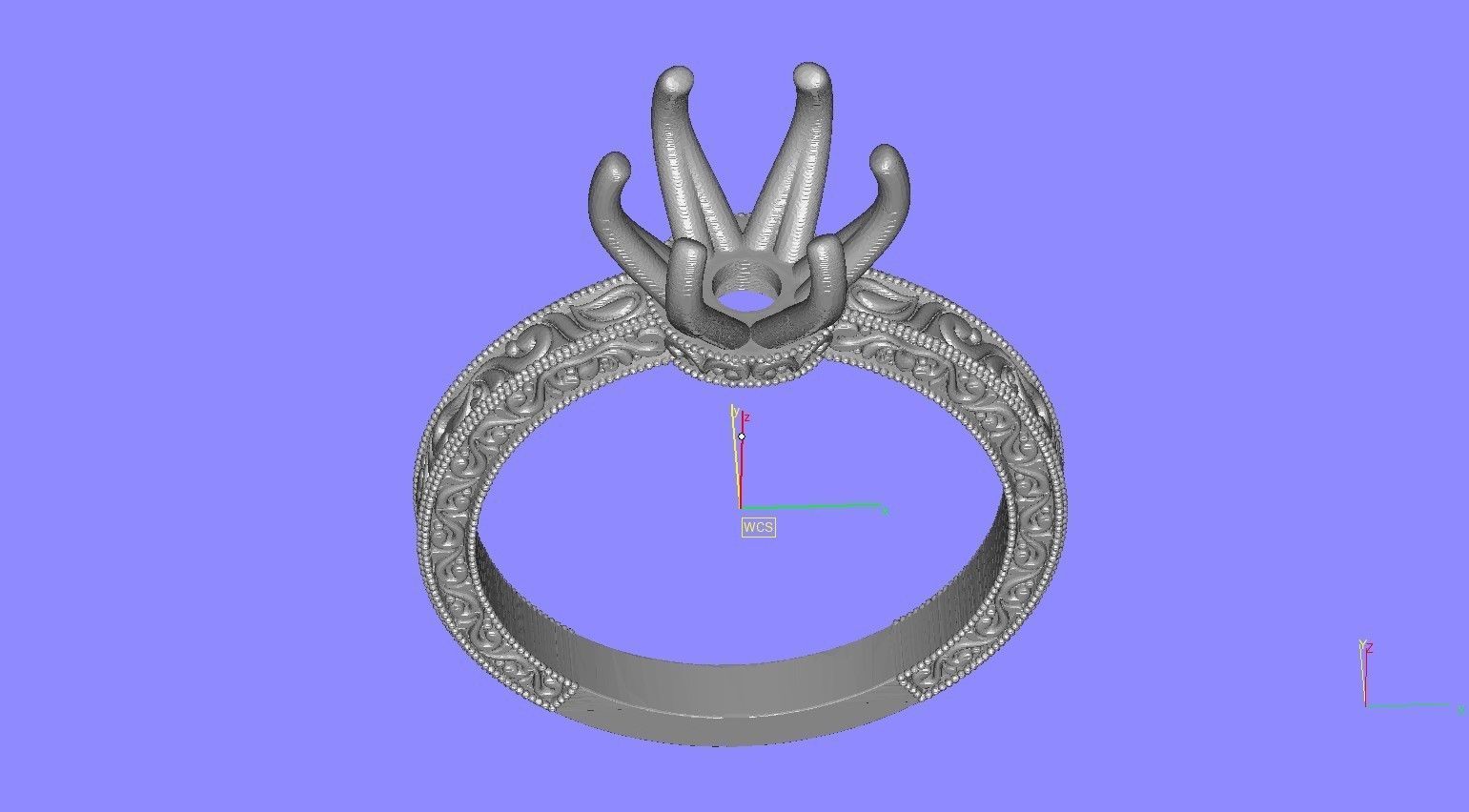 Single Diamond Engraving Solitaire Engagement Ring 3D model 3D ...