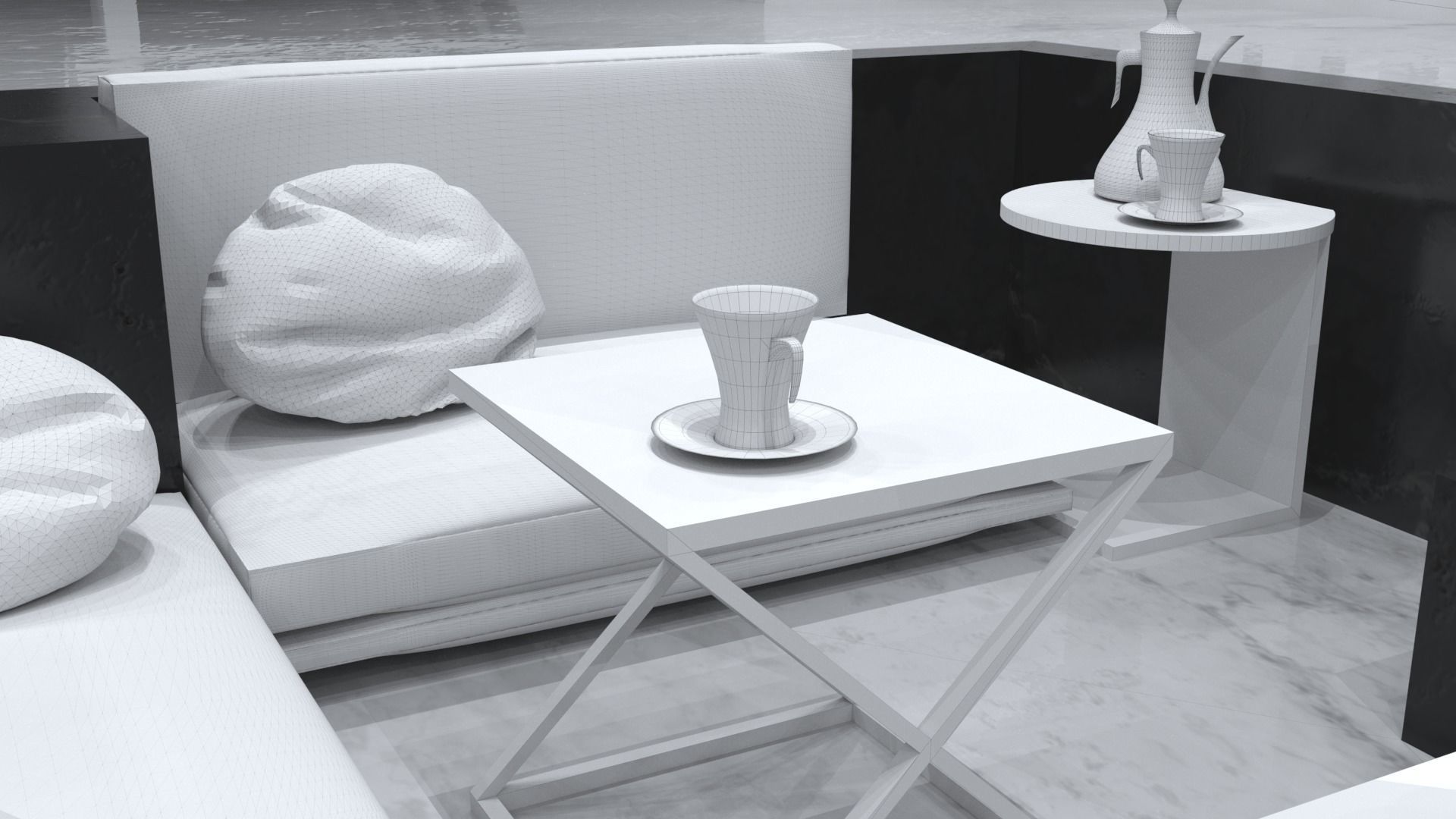 Arabic majlis area inside the villa 3D model | CGTrader