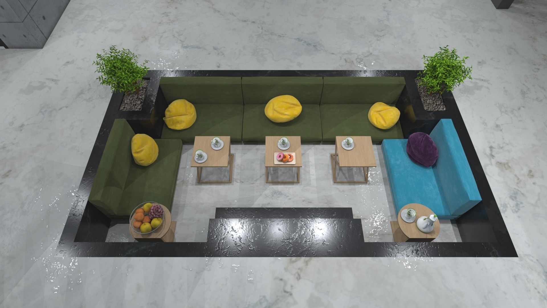 Arabic majlis area inside the villa 3D model | CGTrader