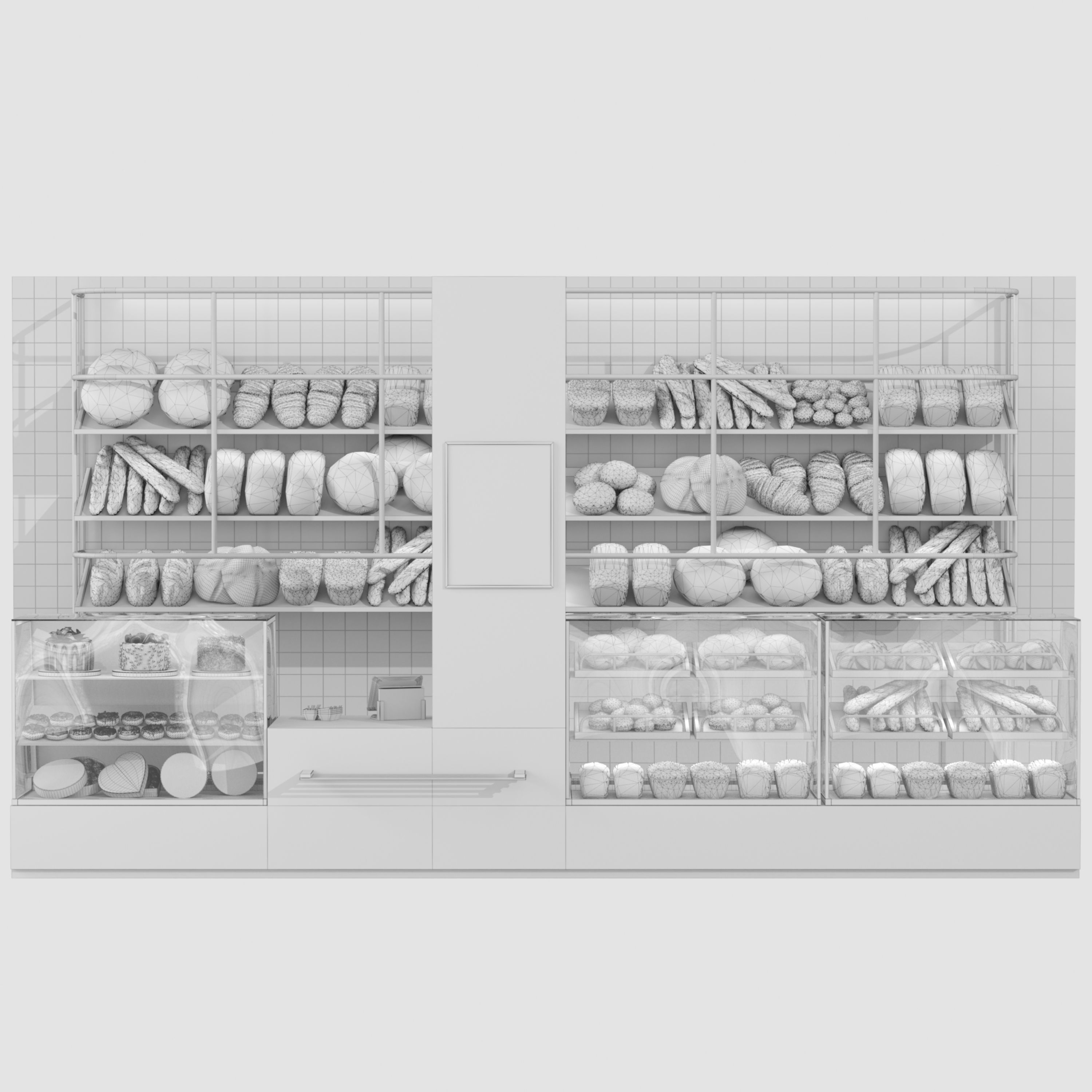 Bakery with pastries and desserts 3 3D model | CGTrader