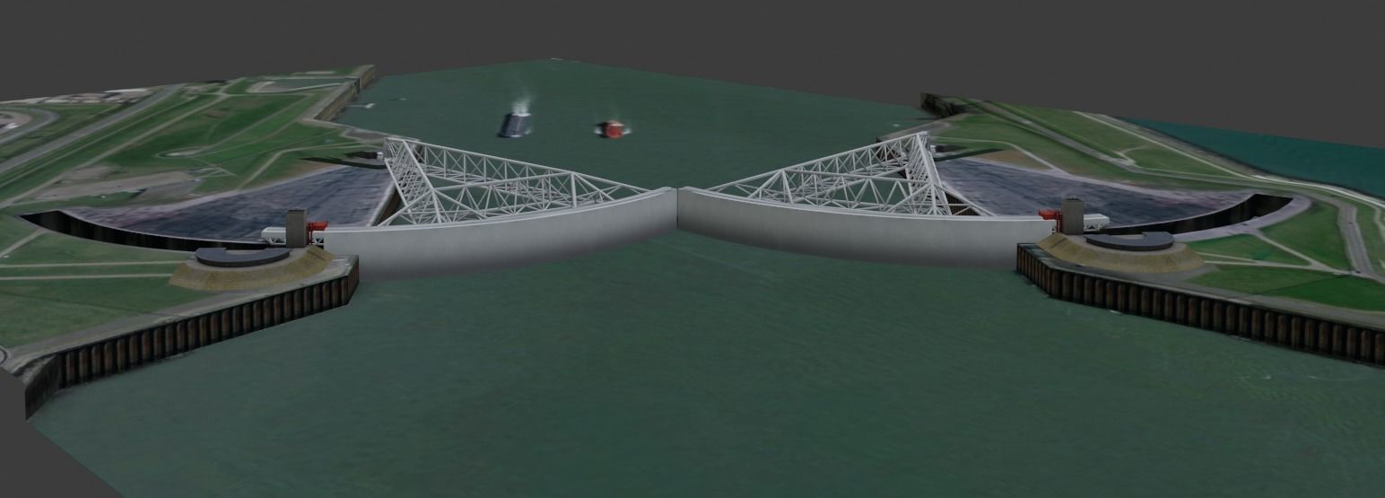 3D model Maeslantkering storm surge barrier 3d model VR / AR / low-poly ...