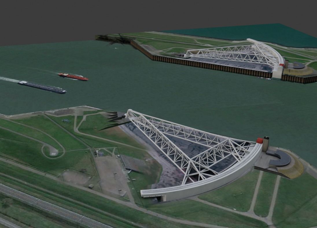 3D model Maeslantkering storm surge barrier 3d model VR / AR / low-poly ...