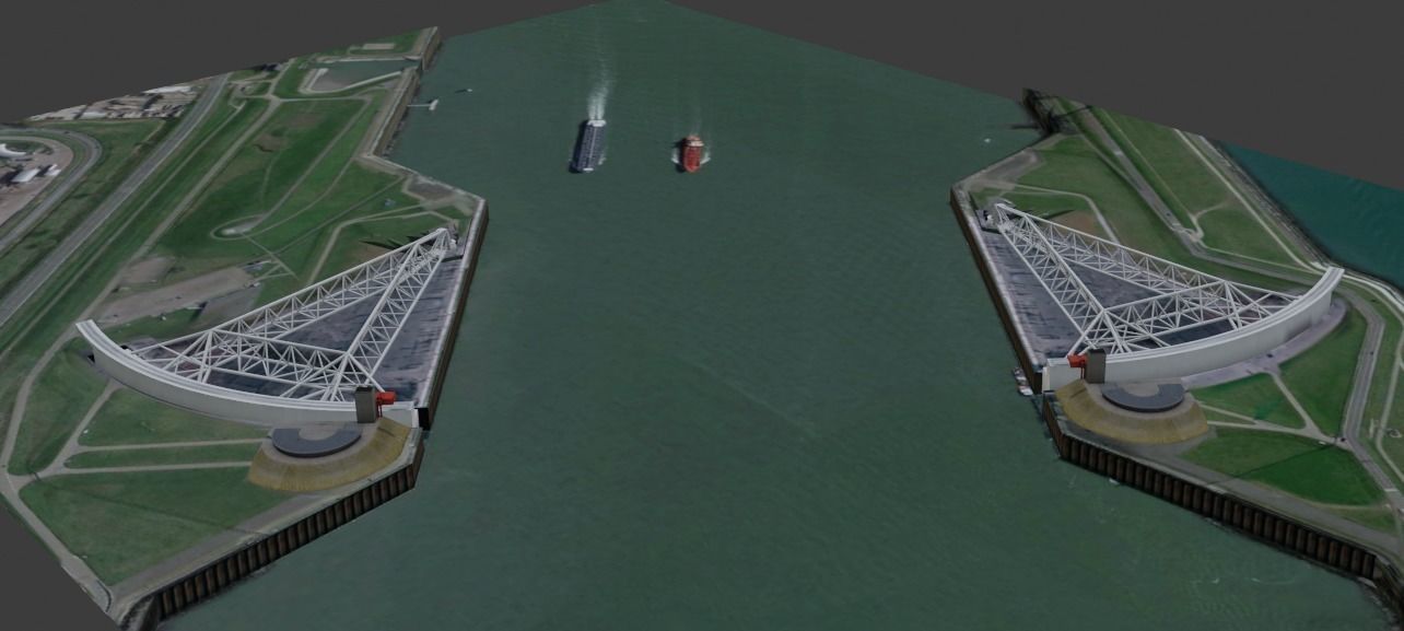 3D model Maeslantkering storm surge barrier 3d model VR / AR / low-poly ...