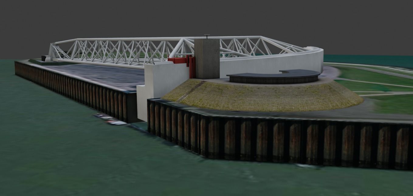 3D model Maeslantkering storm surge barrier 3d model VR / AR / low-poly ...
