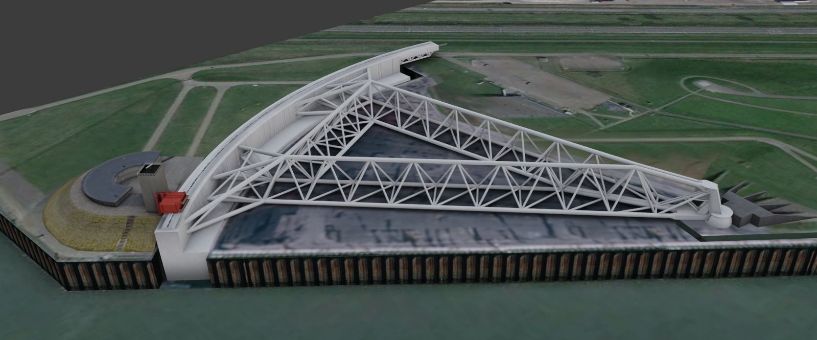3D model Maeslantkering storm surge barrier 3d model VR / AR / low-poly ...