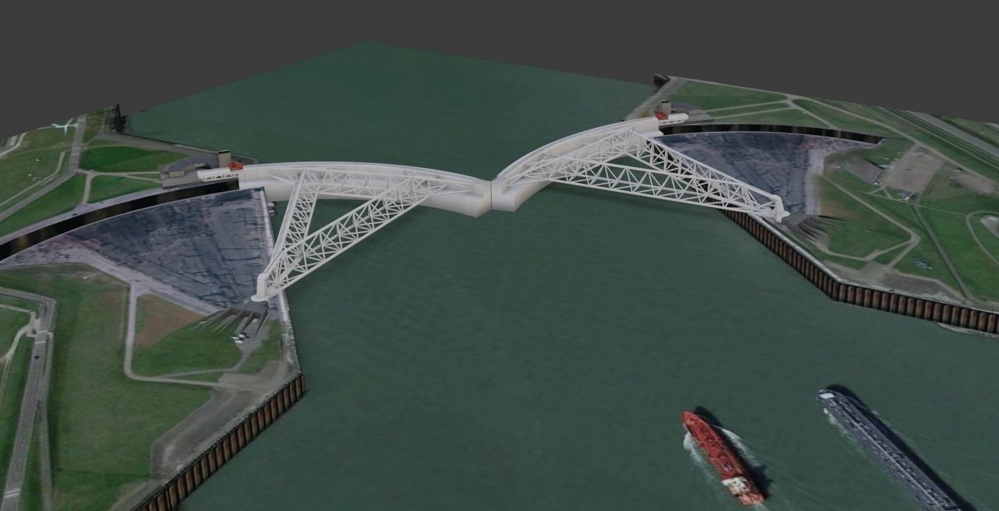 3D model Maeslantkering storm surge barrier 3d model VR / AR / low-poly ...