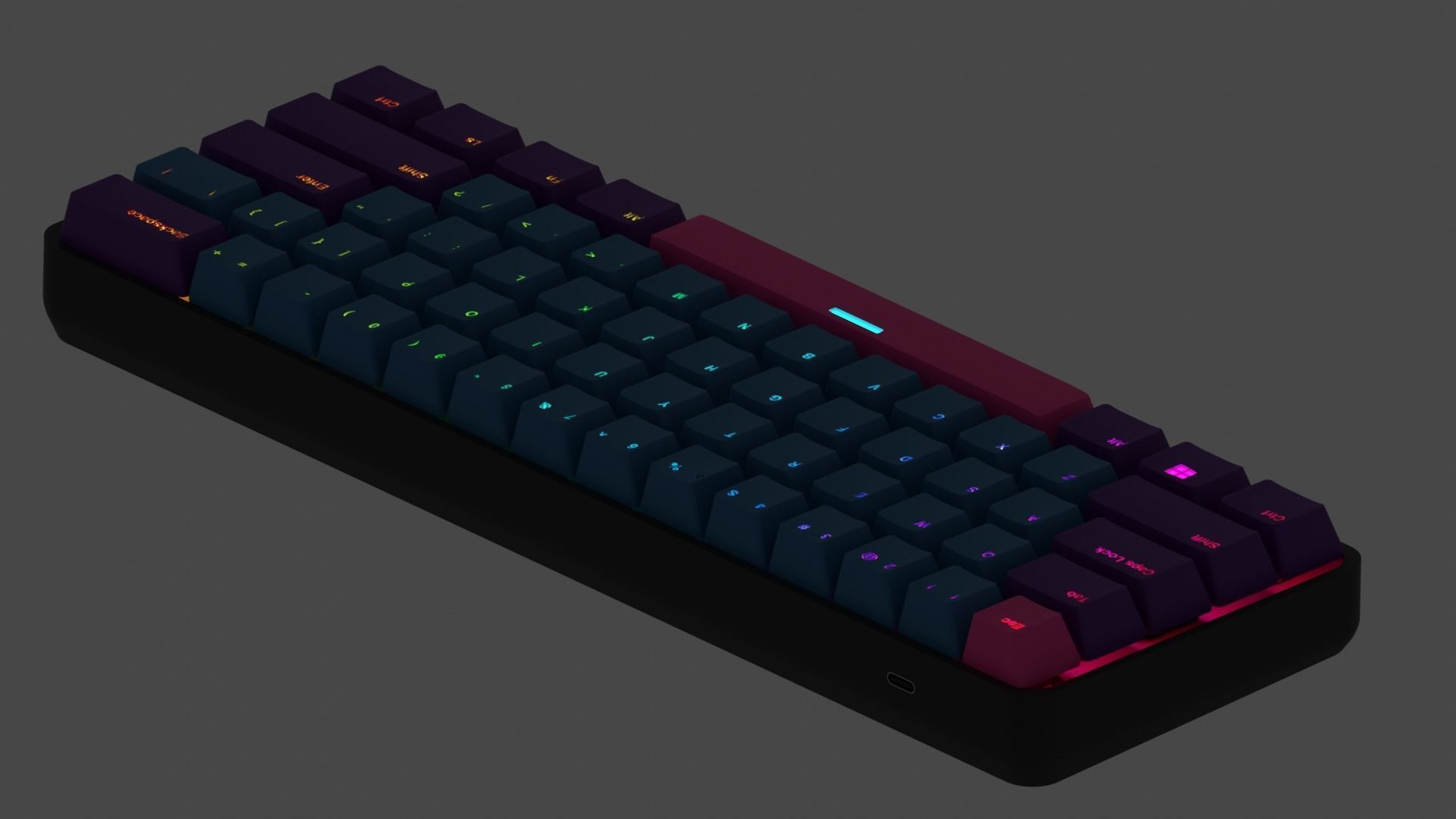 60 RGB Keyboard 3D model | CGTrader