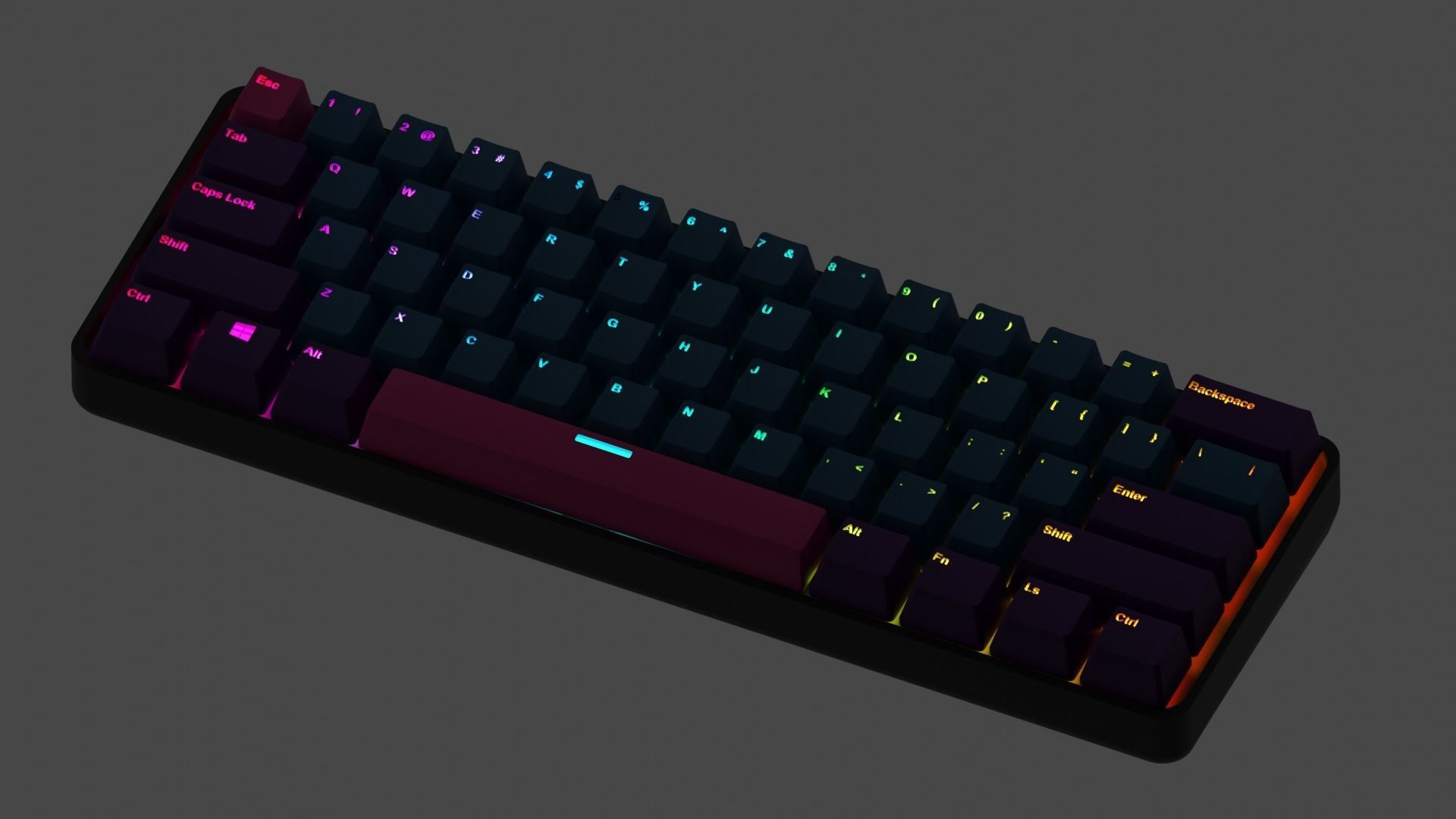 60 RGB Keyboard 3D model | CGTrader