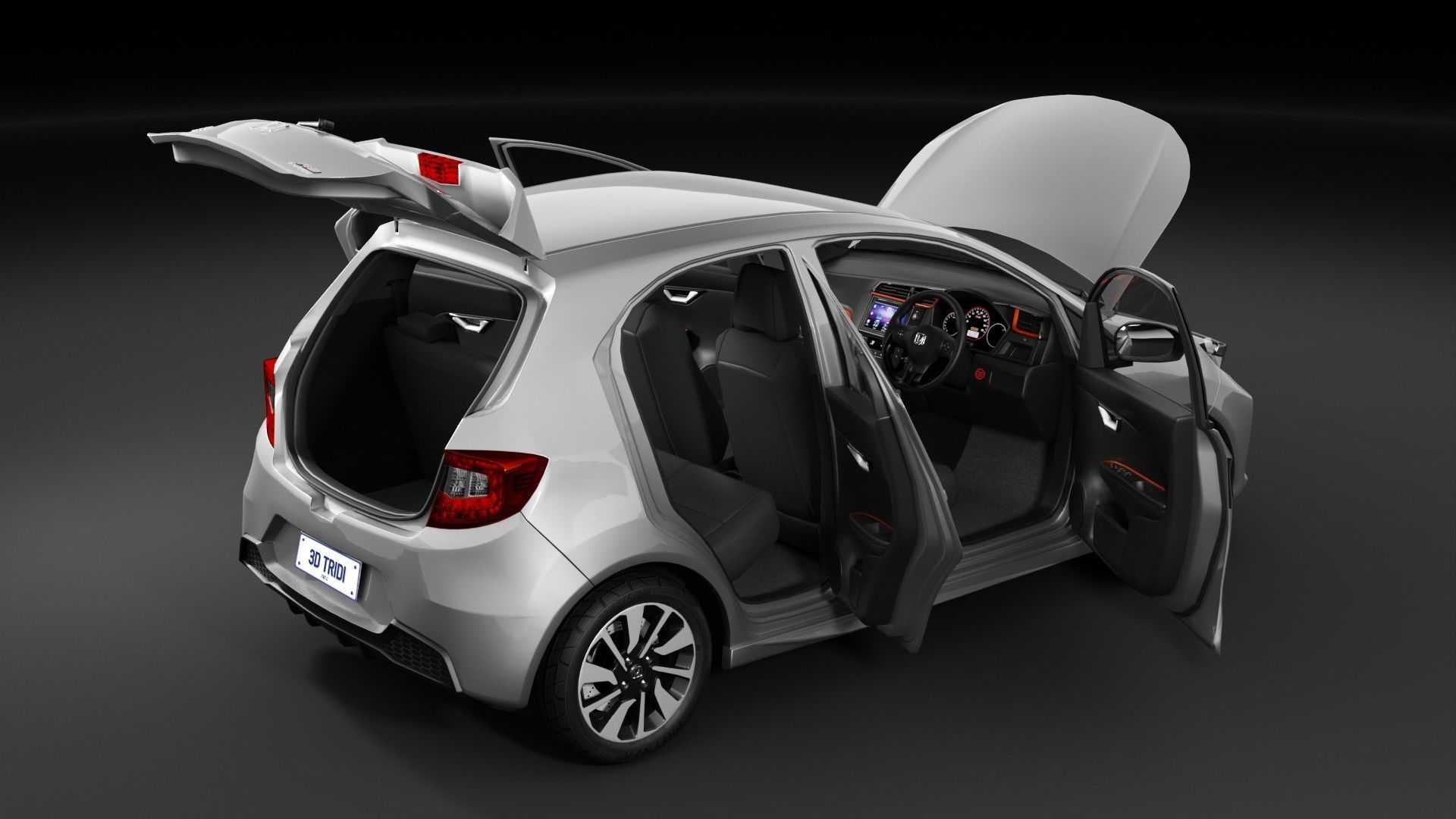 3D model Honda Brio RS 2020 With Interior HQ Low Poly VR / AR / low ...