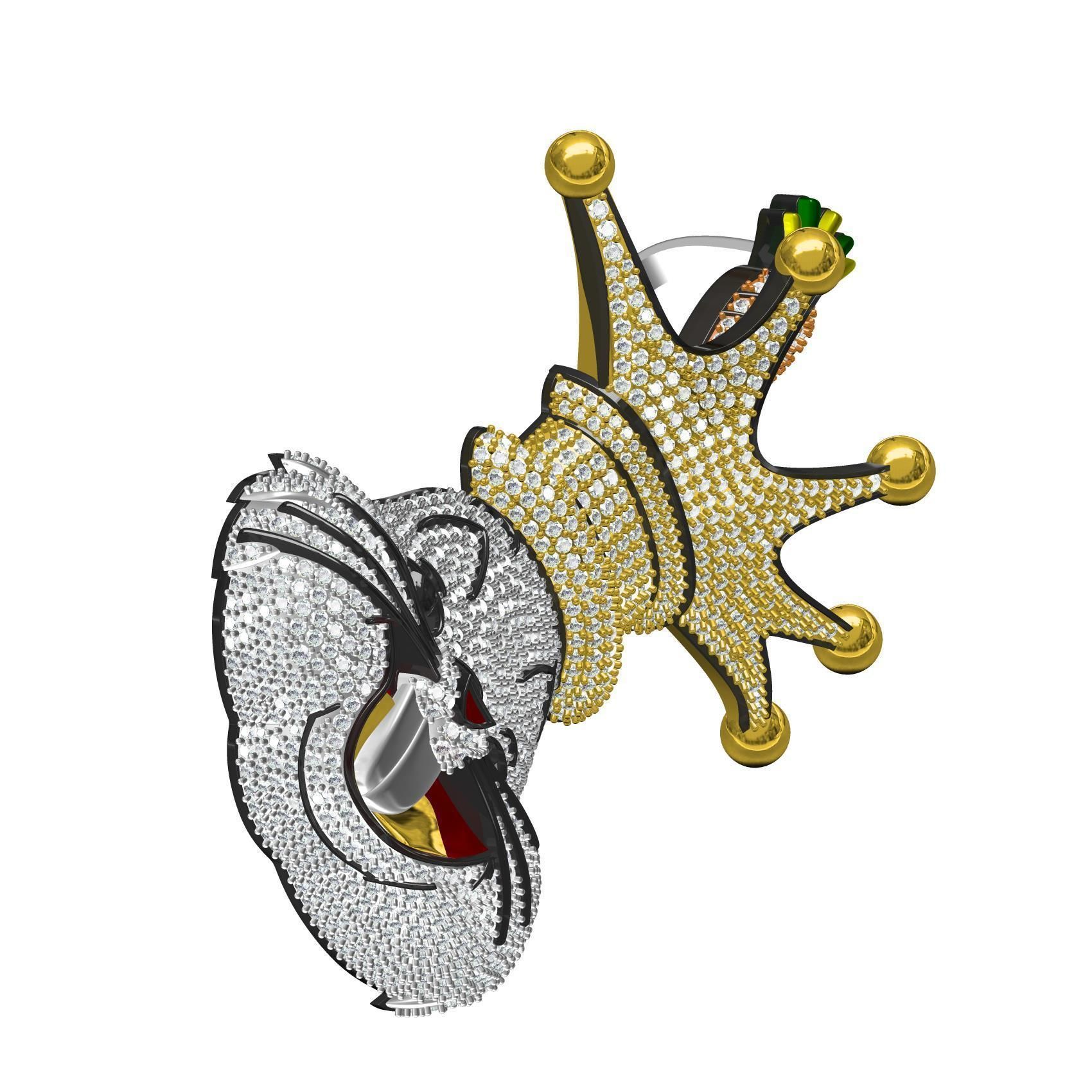 Bug Bunny King Diamond Hip Hop Pendant 3D model 3D printable | CGTrader