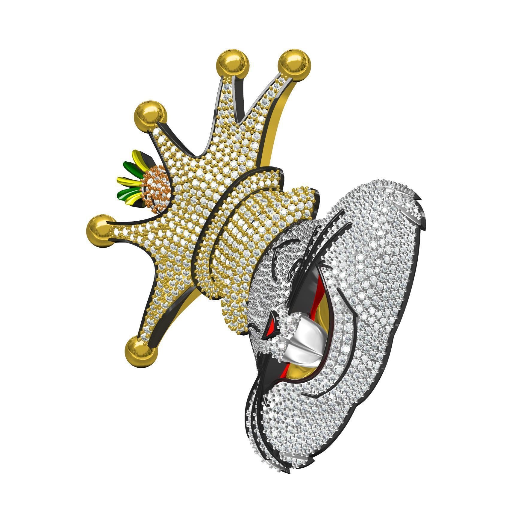 Bug Bunny King Diamond Hip Hop Pendant 3D model 3D printable | CGTrader