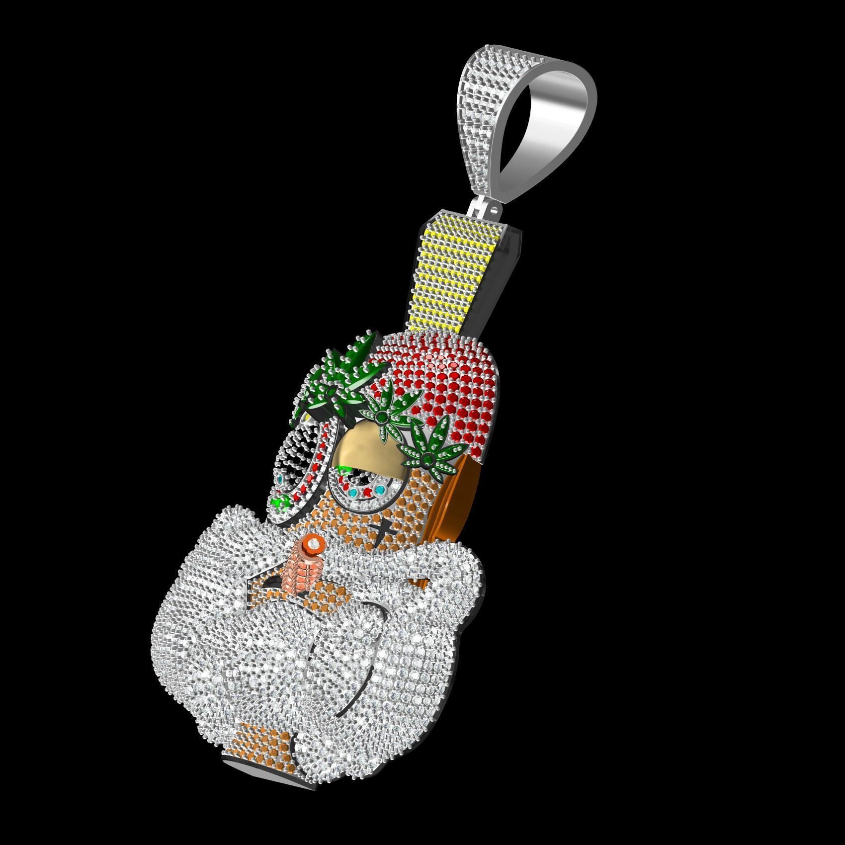Cartoon Caracter Iced Diamond Hip Hop Pendant 3D model 3D printable ...