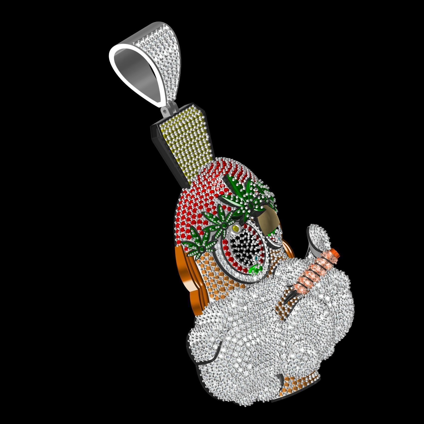 Cartoon Caracter Iced Diamond Hip Hop Pendant 3D model 3D printable ...