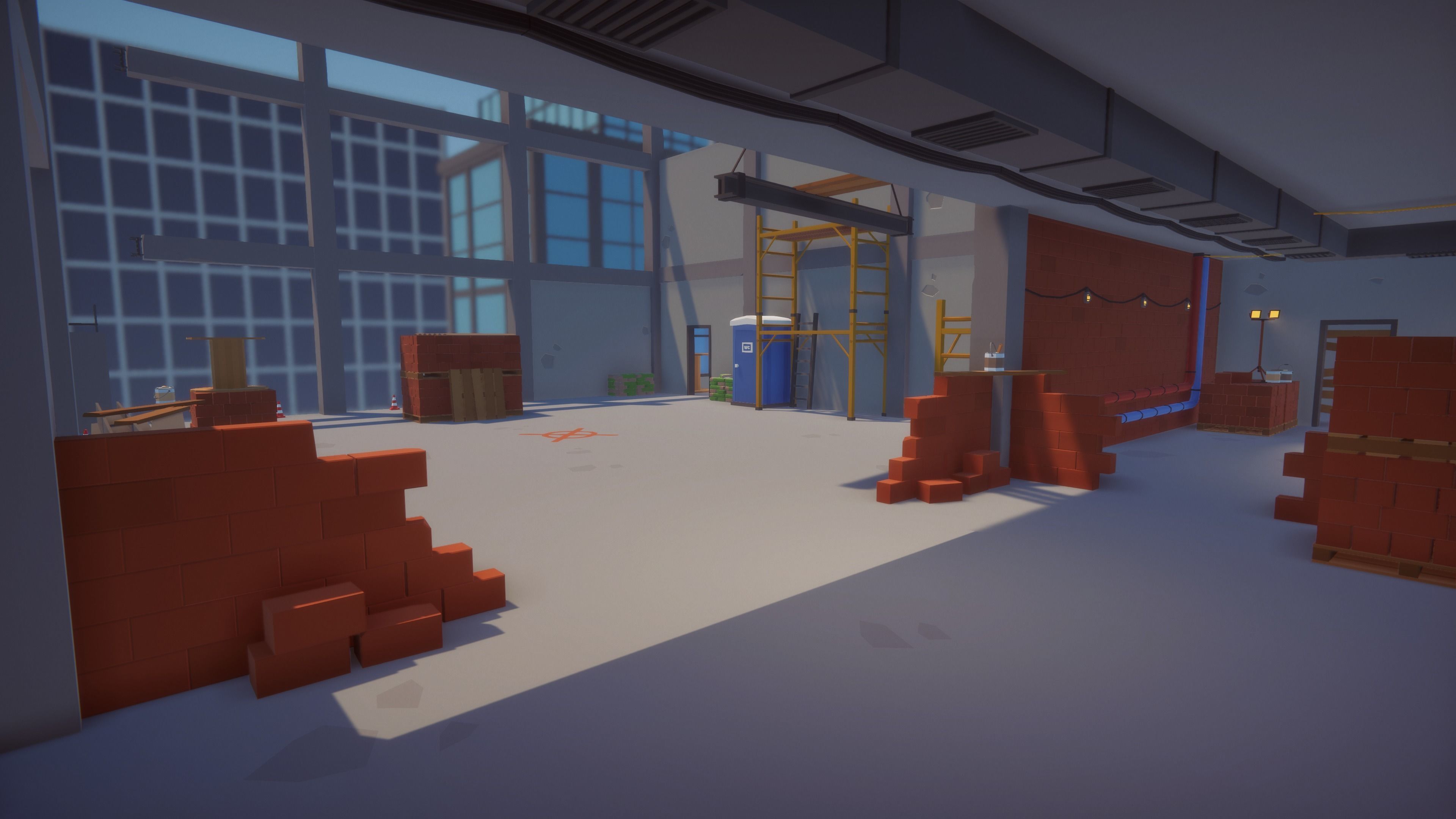 3D model Low Poly FPS Map Vol6 - Construction Shooter Map VR / AR / low ...