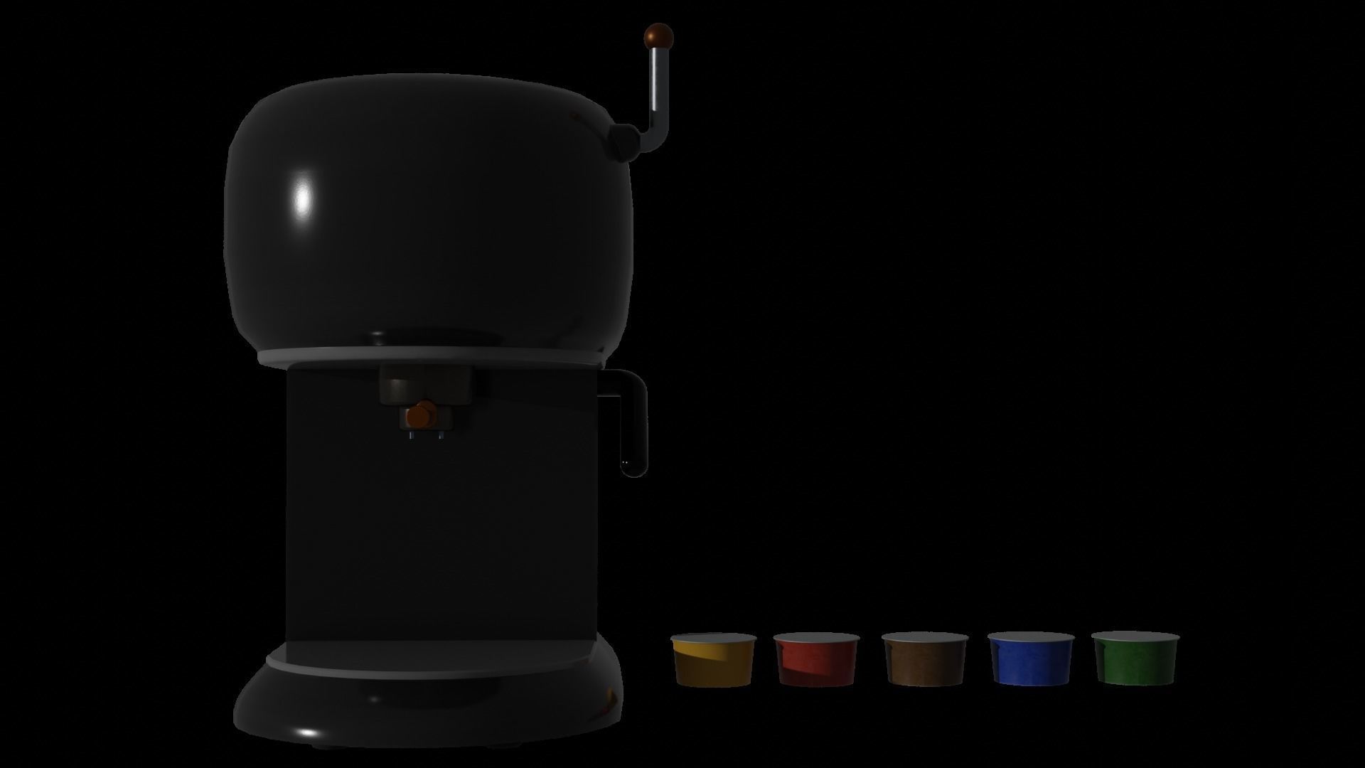 Simple Espresso Machine with 5 coloured pods 3D model | CGTrader