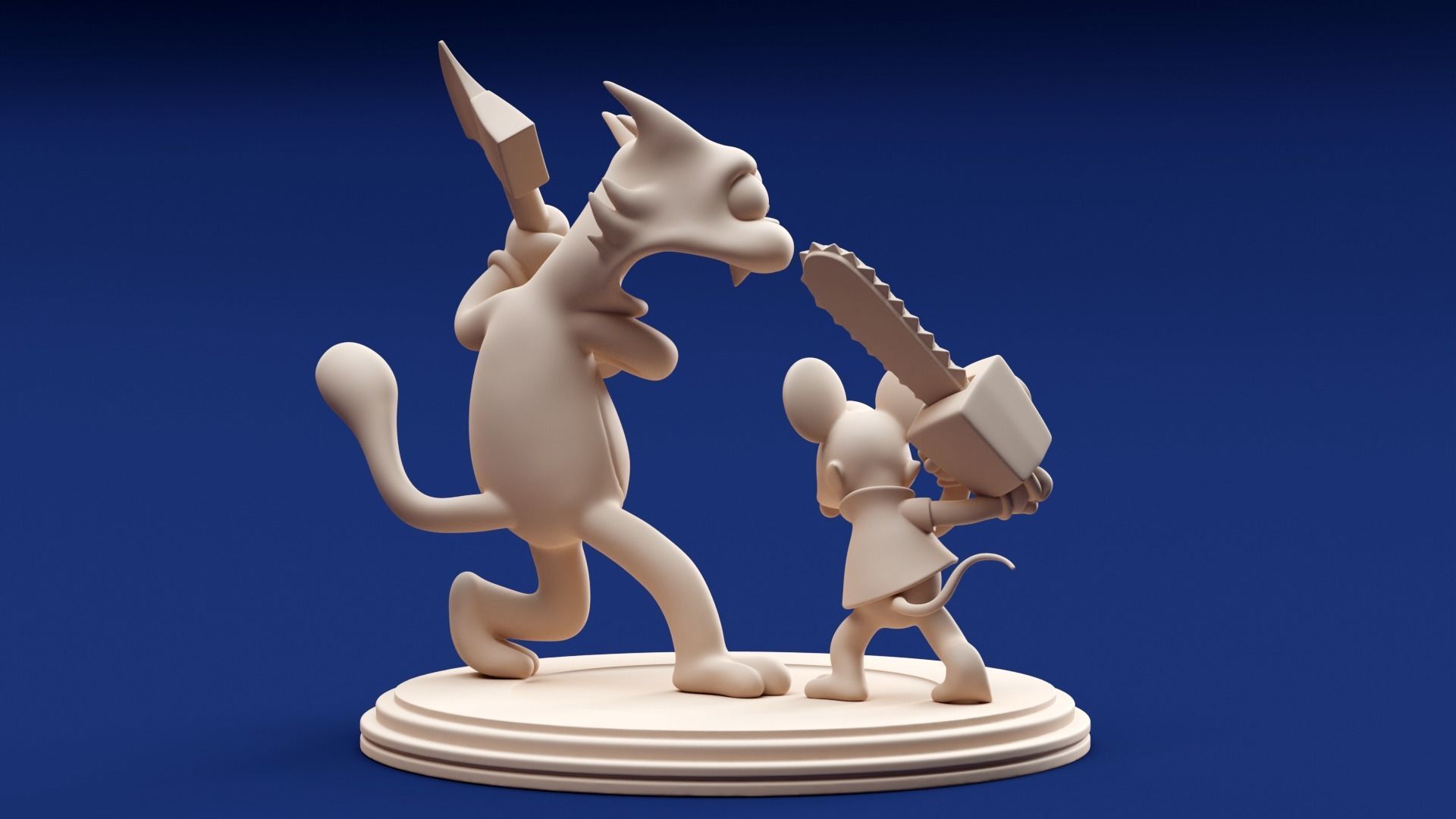Itchy and Scratchy Printable 3D model 3D printable | CGTrader