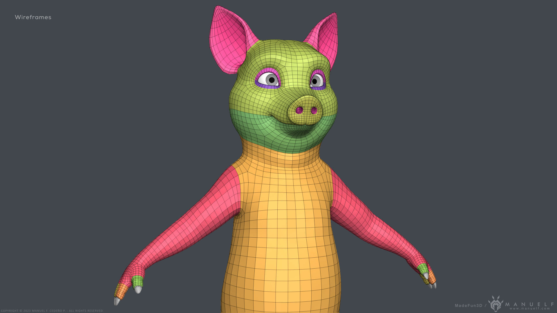 Stylized Cartoon Pig - Biped 3D model | CGTrader