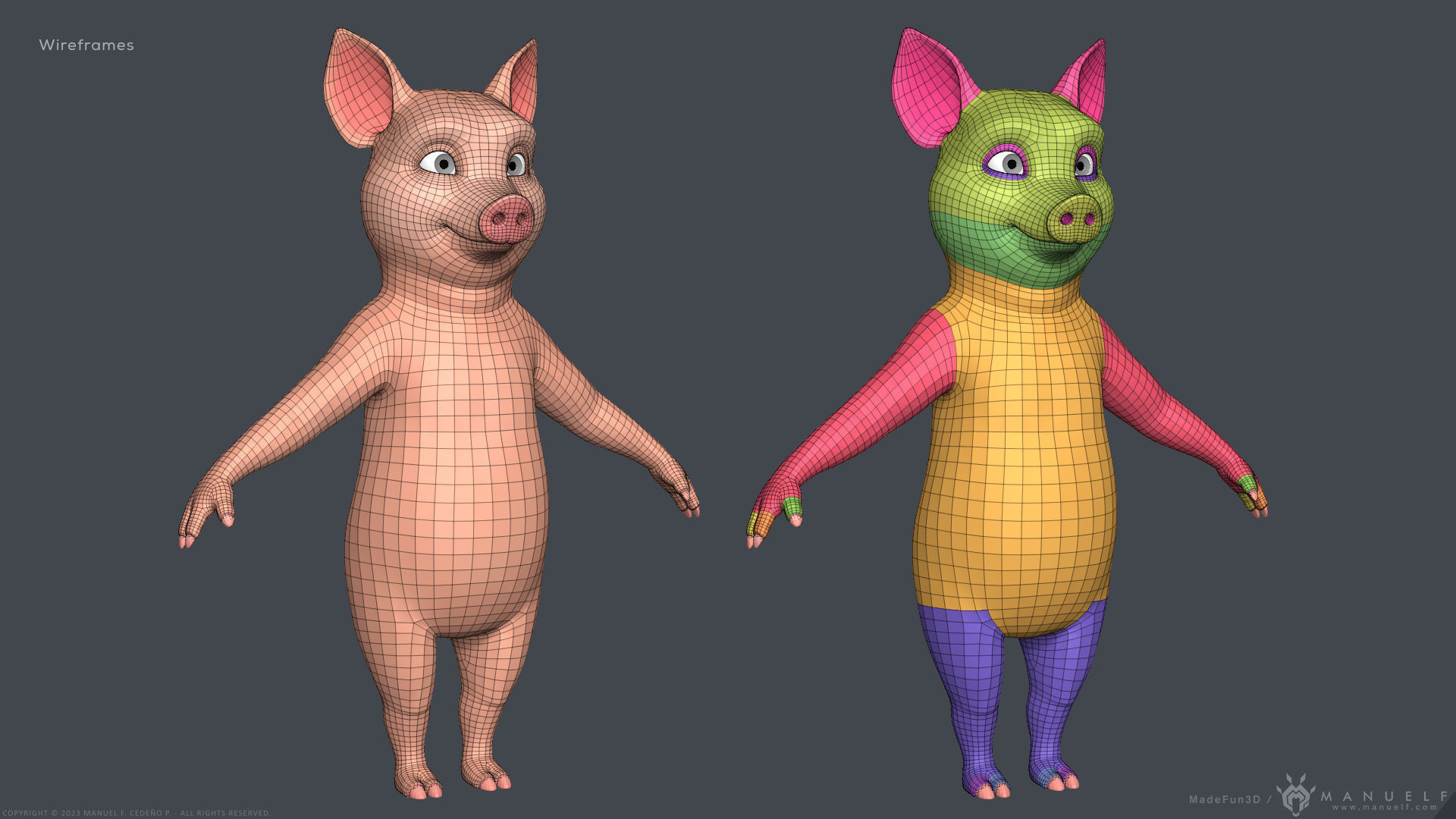 Stylized Cartoon Pig - Biped 3D model | CGTrader