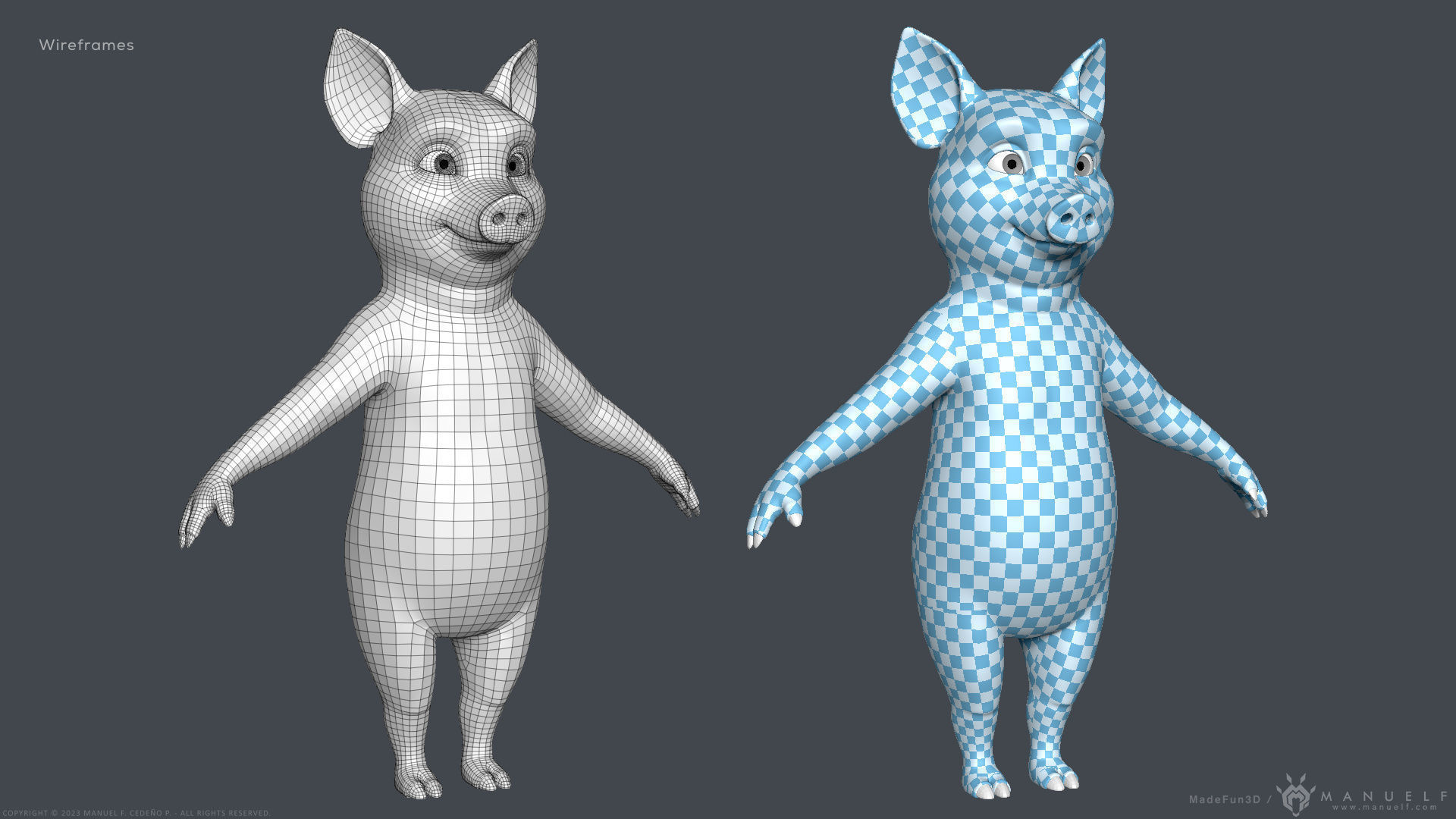 Stylized Cartoon Pig - Biped 3D model | CGTrader