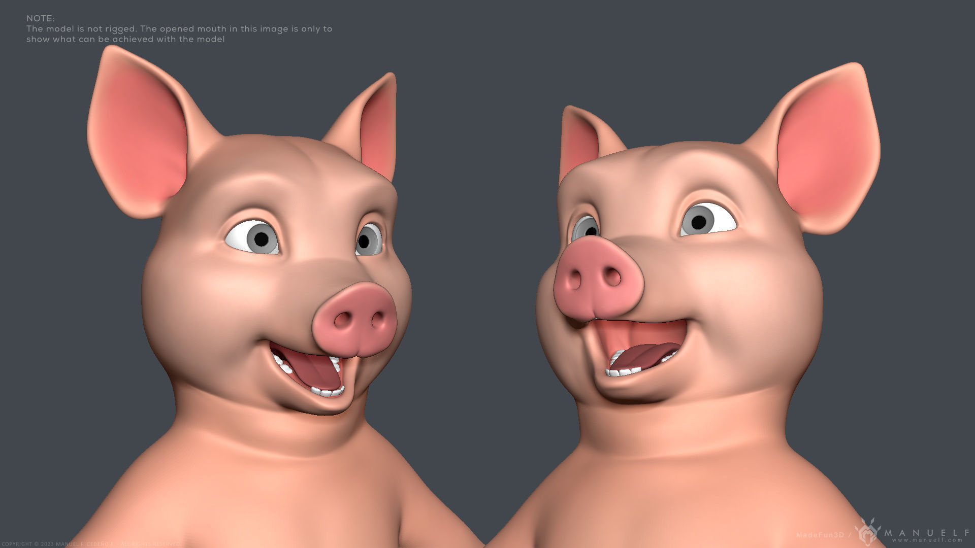Stylized Cartoon Pig - Biped 3D model | CGTrader