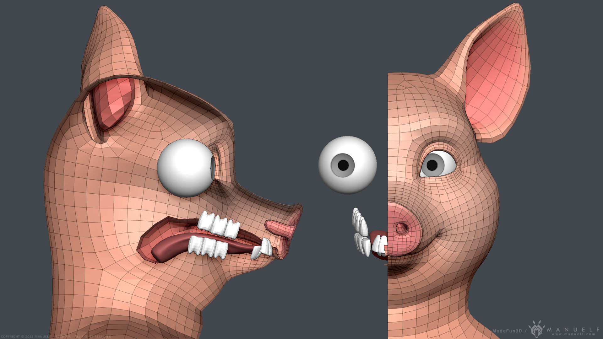 Stylized Cartoon Pig - Biped 3D model | CGTrader