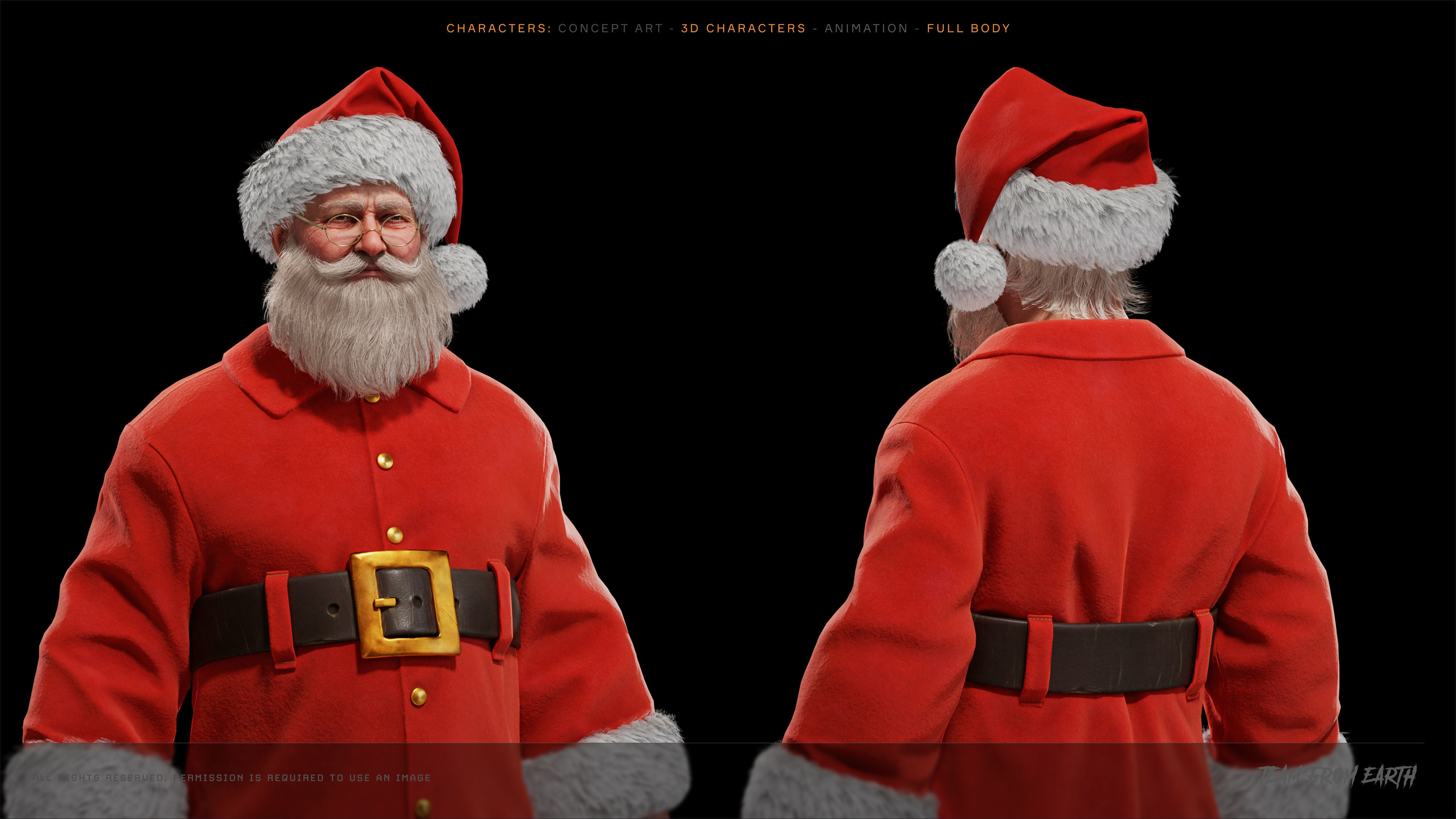 3D model Buy 3D Santa Claus - animated game model for Unreal VR / AR ...