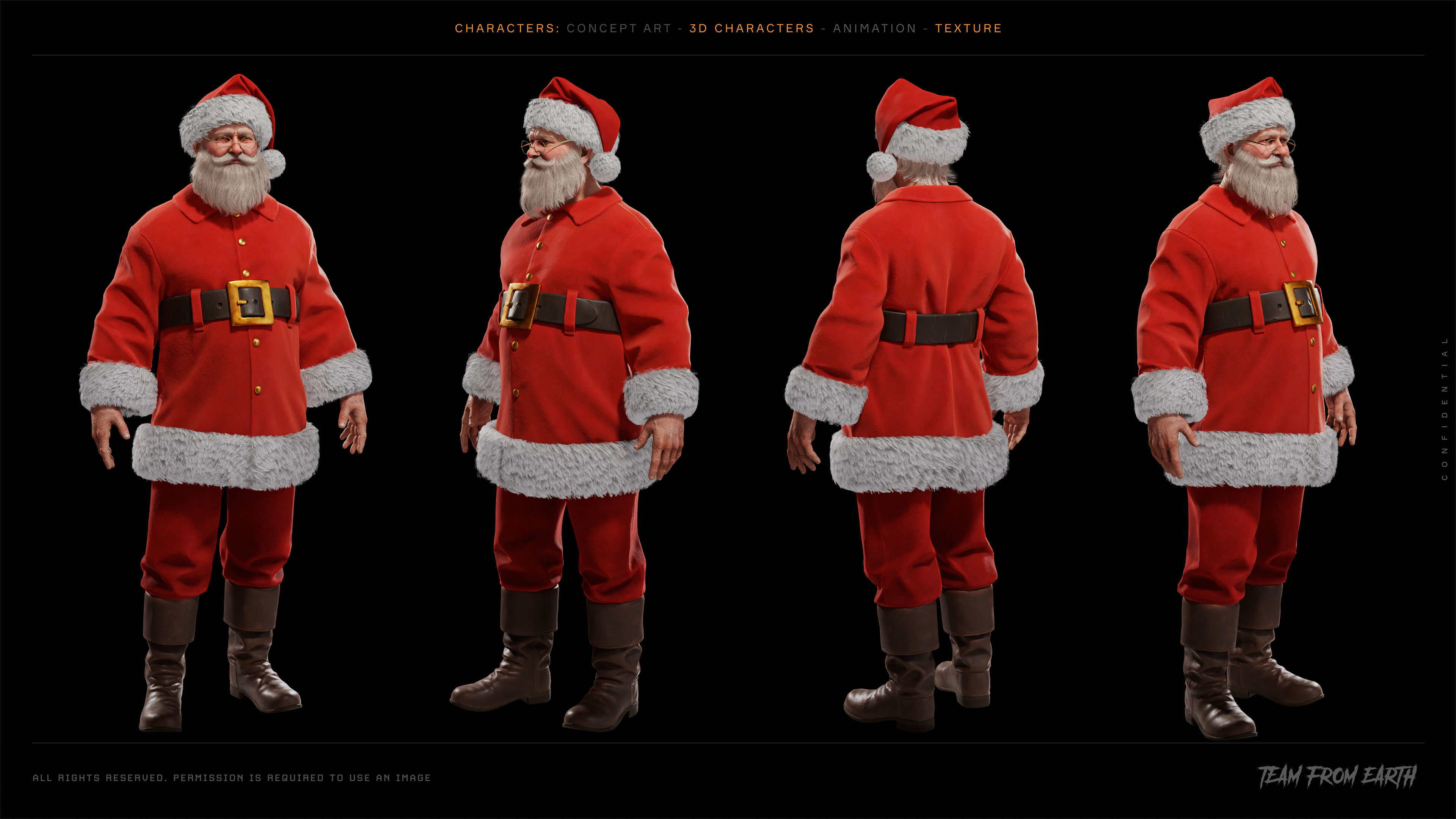 3D model Buy 3D Santa Claus - animated game model for Unreal VR / AR ...