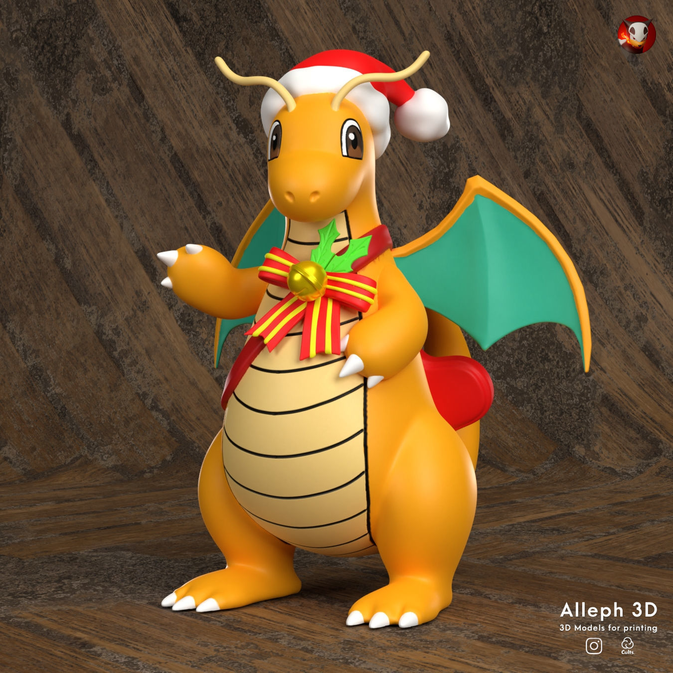 POKEMON DRAGONITE holiday style 3D model 3D printable | CGTrader
