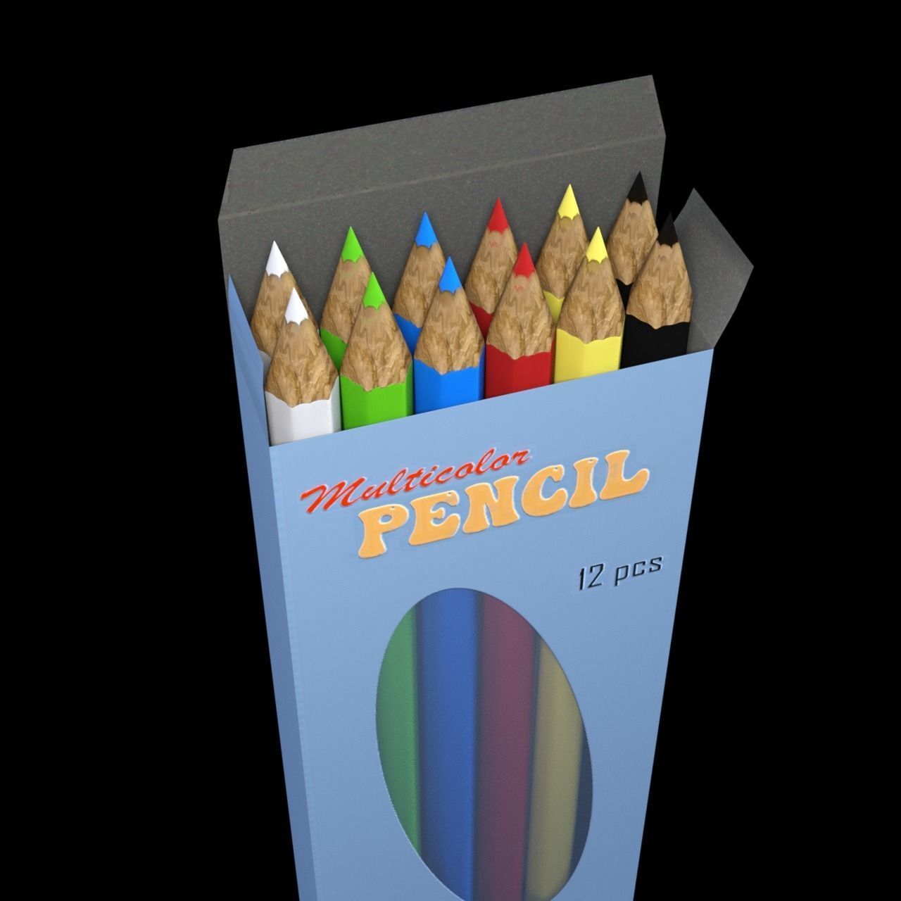 Pencil and Pencil Box 3D model | CGTrader