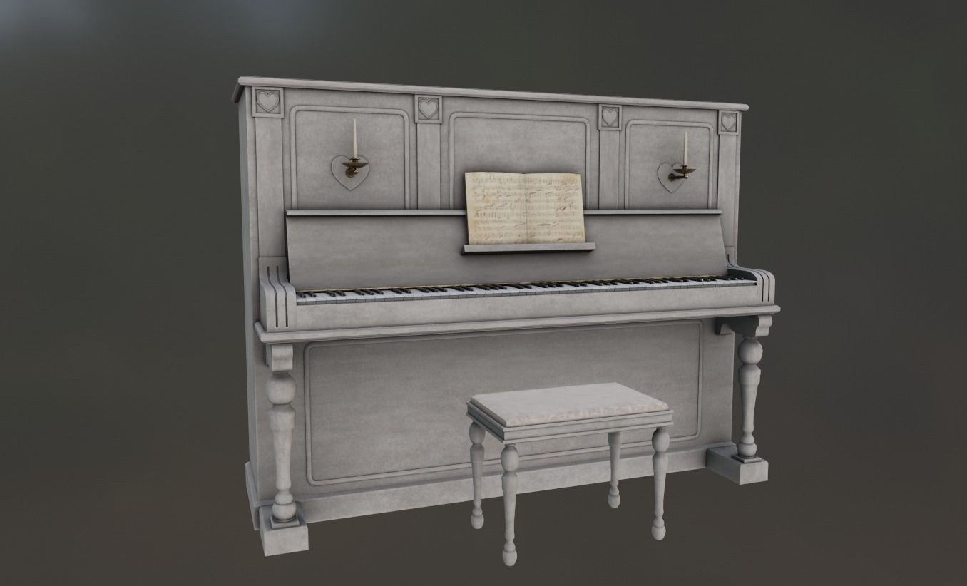 3D model White Wood Piano VR / AR / low-poly | CGTrader