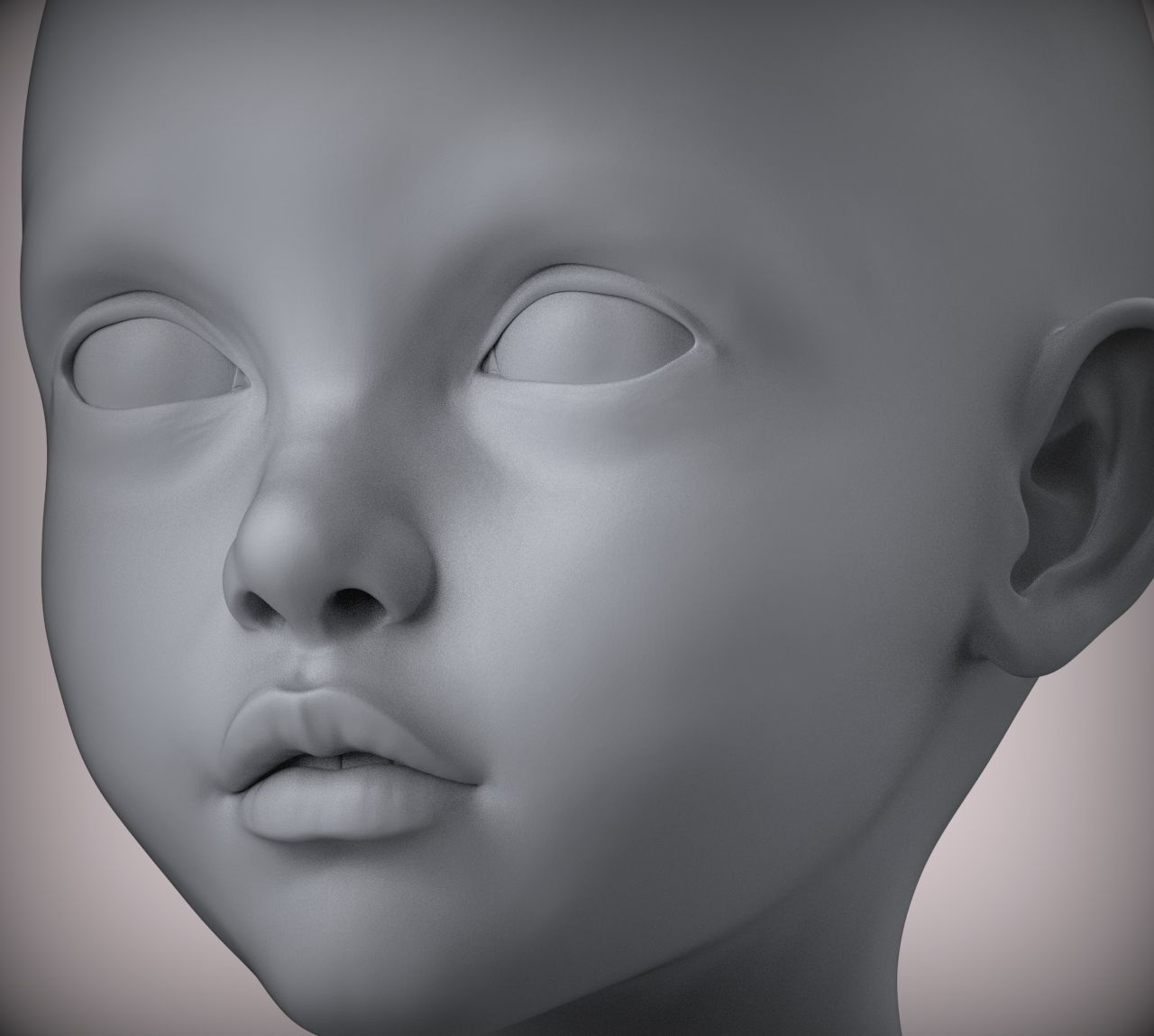 3D model 15 Realistic Female Asian American head 3D model VR / AR / low ...