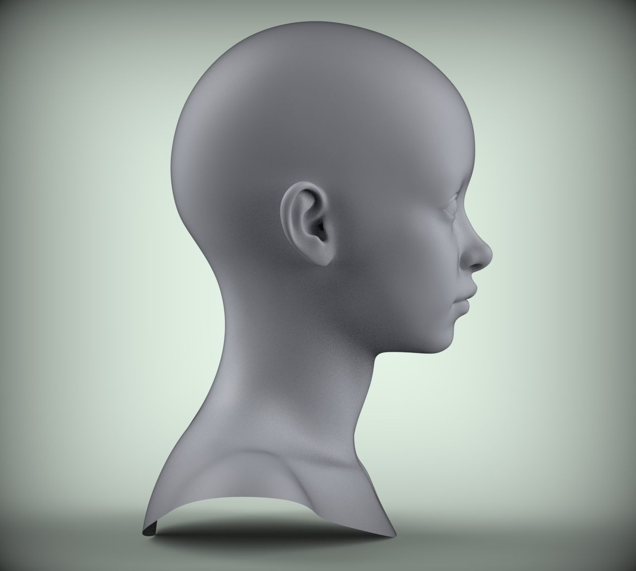 3D model 16 Realistic Female Asian American head 3D model VR / AR / low ...