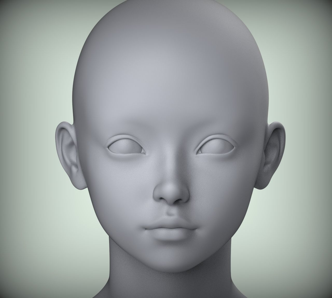 3D model 16 Realistic Female Asian American head 3D model VR / AR / low ...