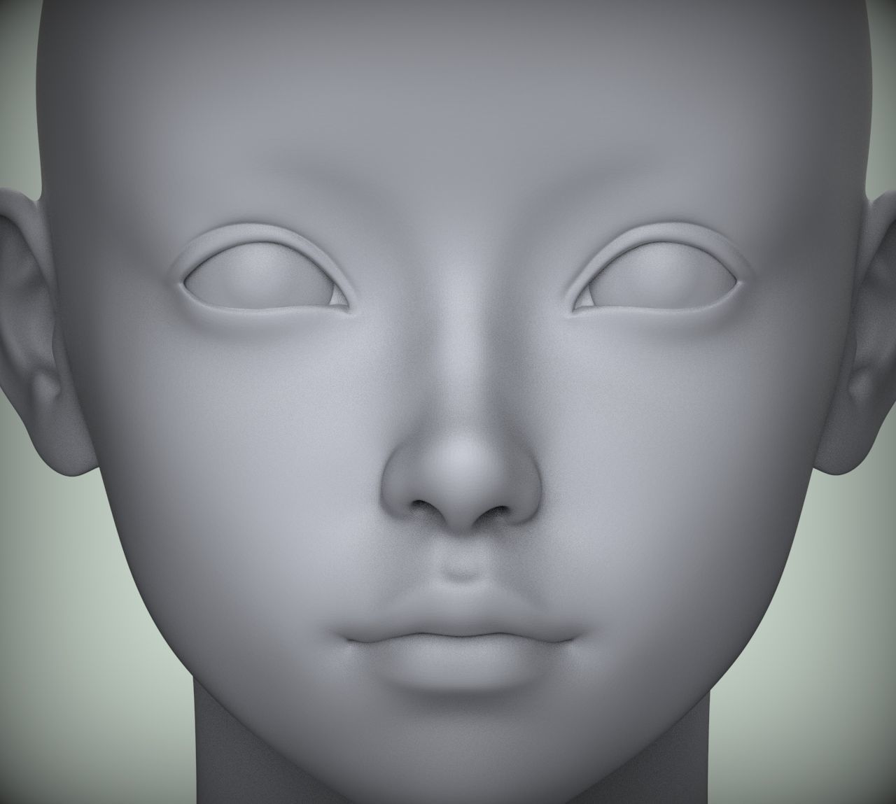 3D model 16 Realistic Female Asian American head 3D model VR / AR / low ...