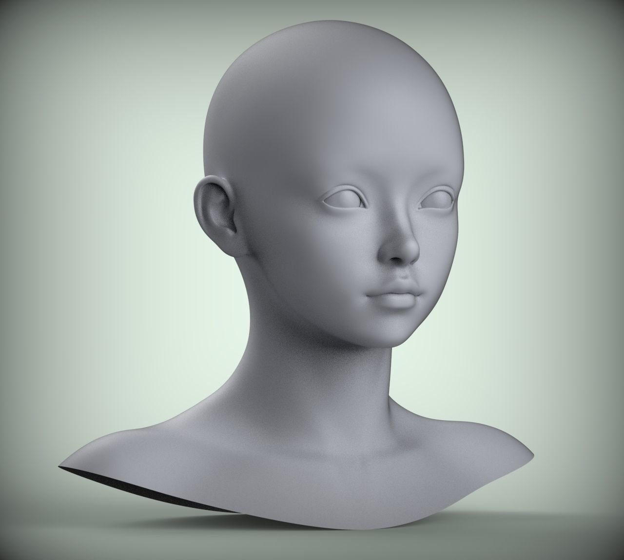 3D model 16 Realistic Female Asian American head 3D model VR / AR / low ...