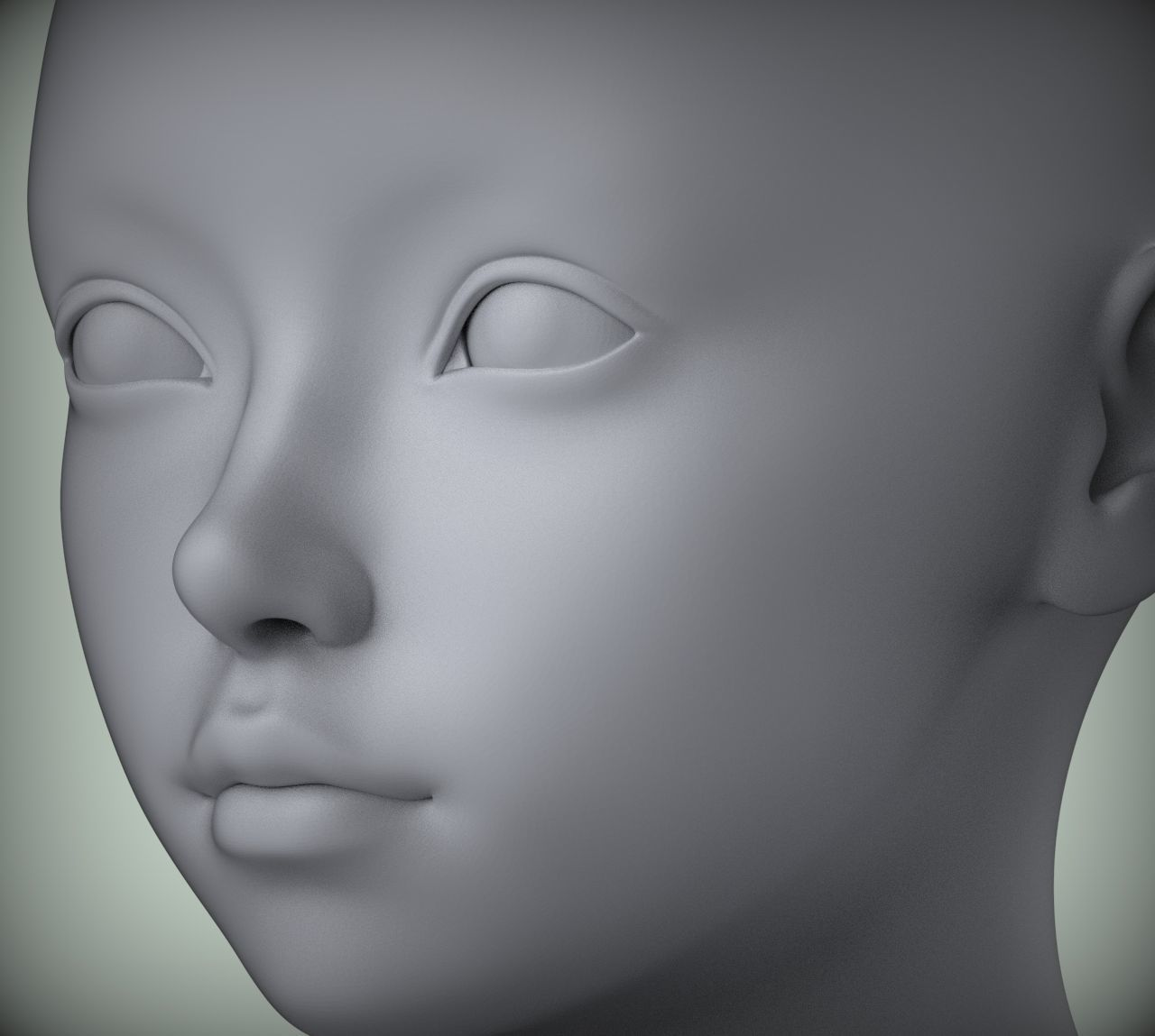 3D model 16 Realistic Female Asian American head 3D model VR / AR / low ...