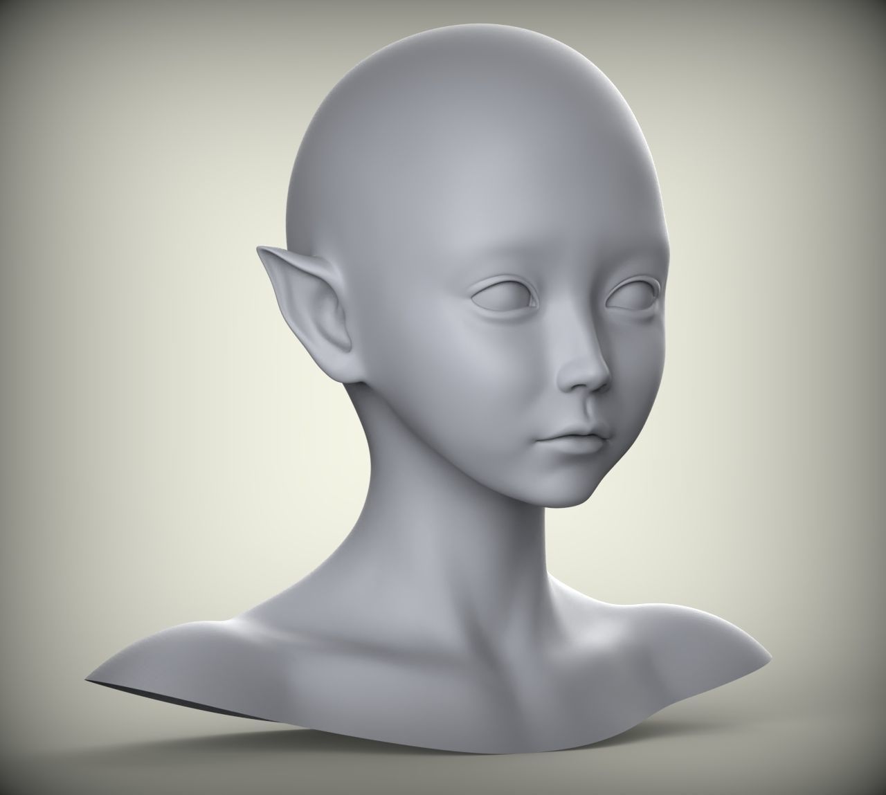 20 3D elf ears Head Face Female Character portrait doll 3D 3D model ...